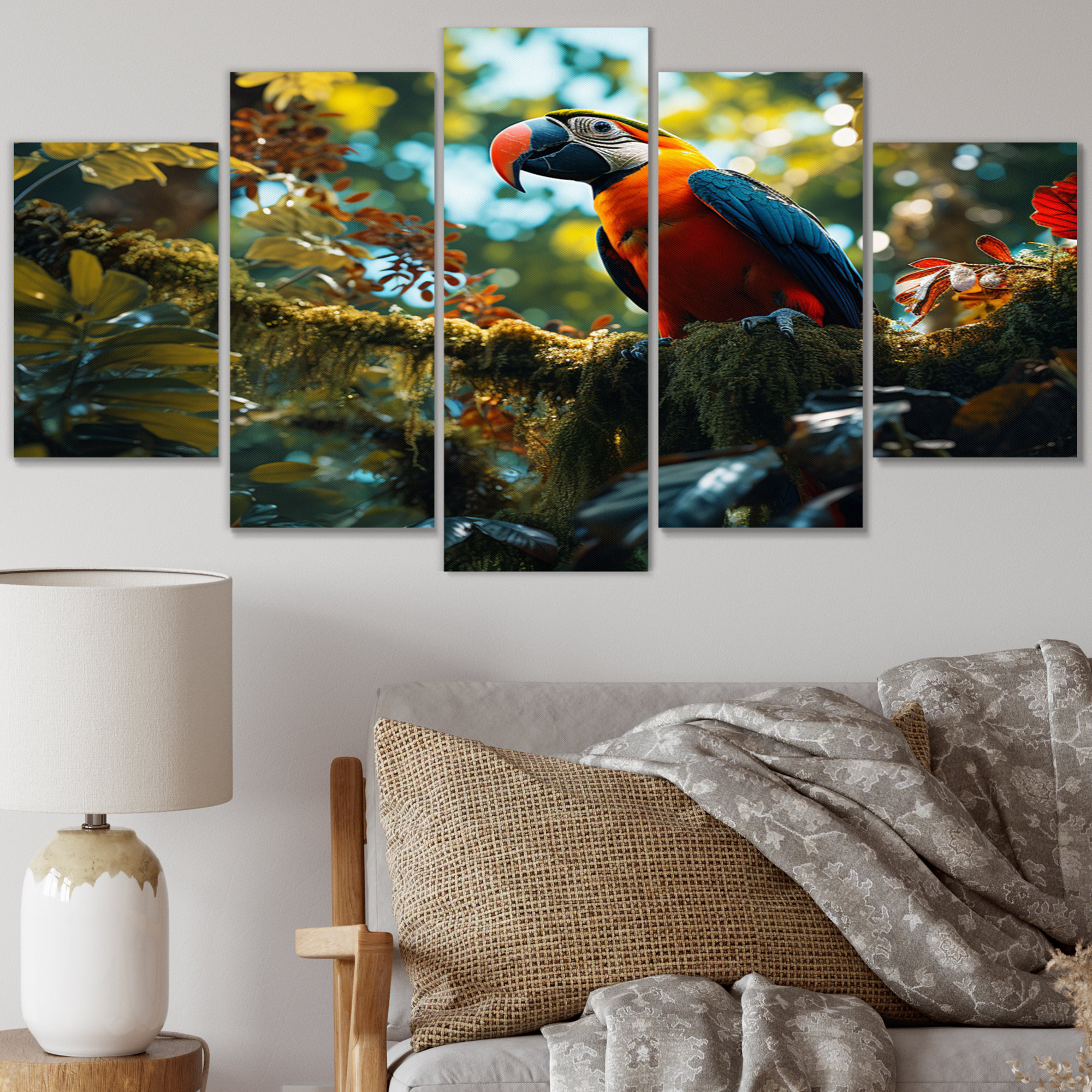 Bay Isle Home™ 'Macaw South America Jungle Symphony - Animals Wall Art ...