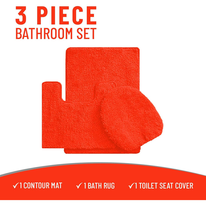 Ebern Designs Aashray Solid Color Bath Rug Set | Wayfair