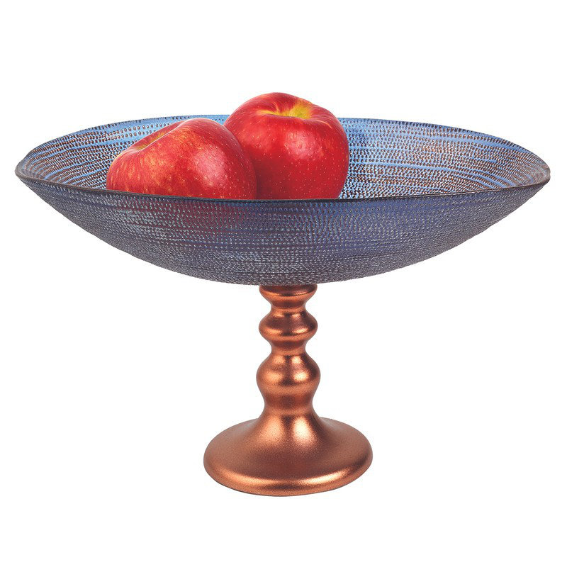 House of Hampton Handcrafted European Glass Centerpiece Low Footed Bowl ...