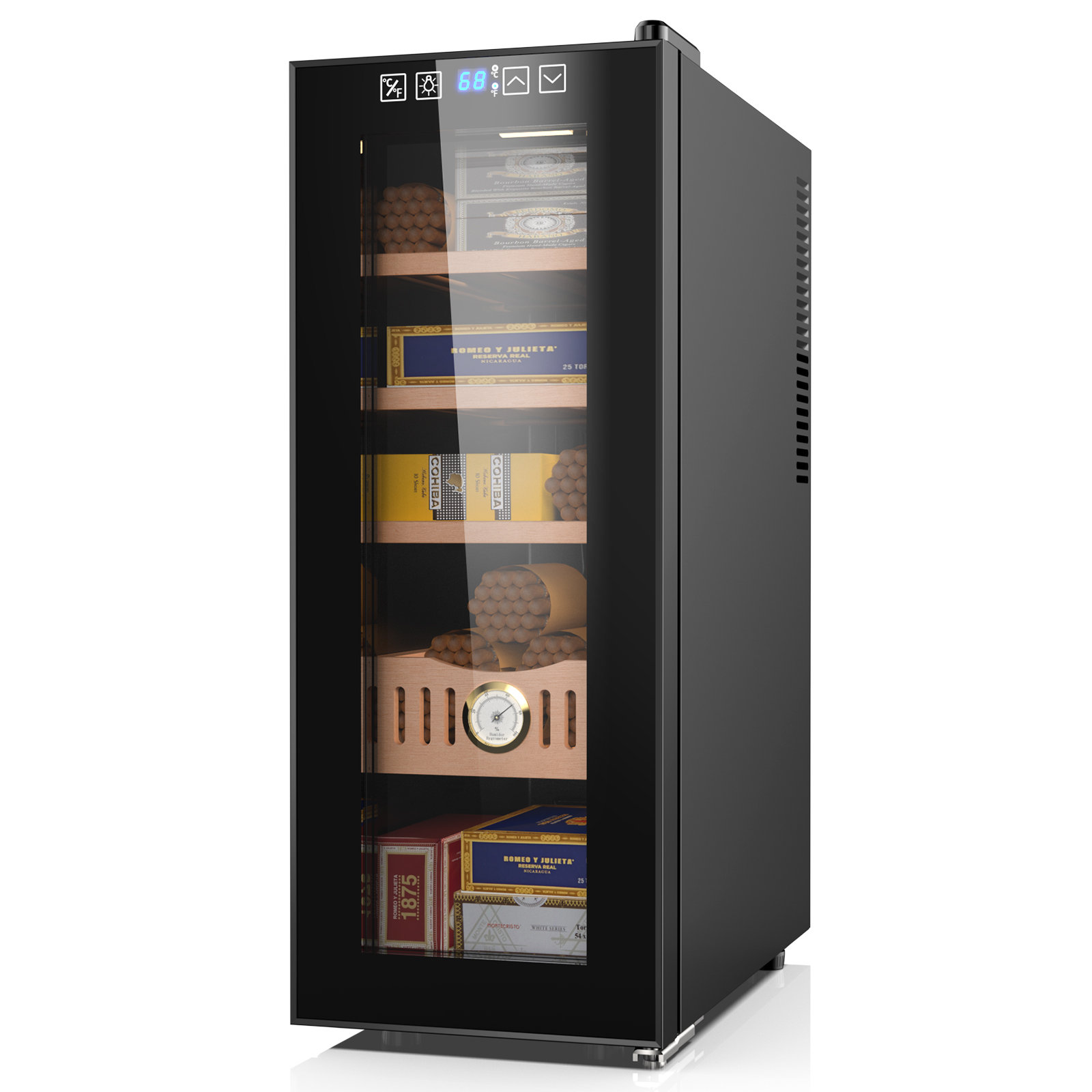 LINKEWODE 36L Electric Bar Cigar Humidor with Spanish Cedar Tray 250 ...