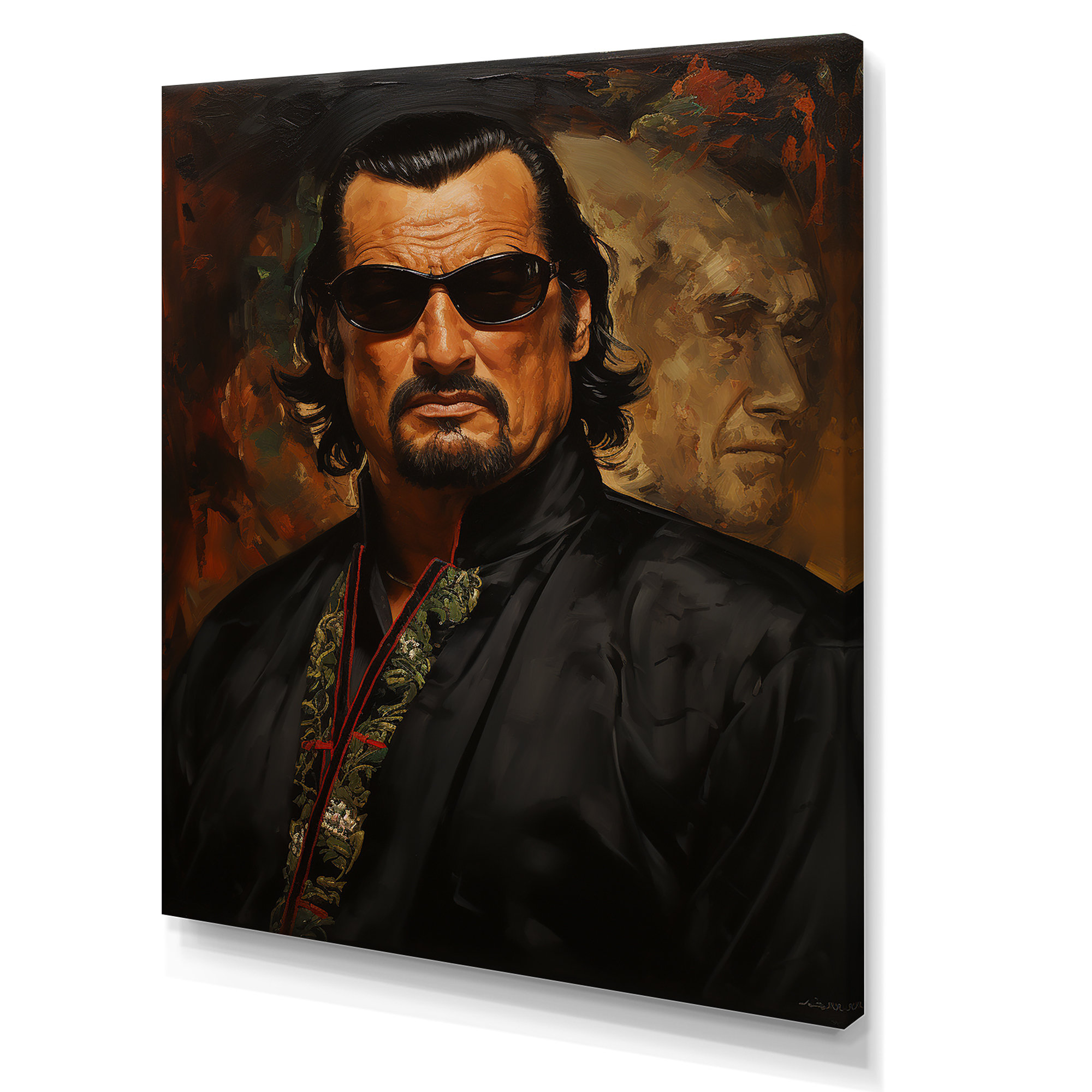 Red Barrel Studio Steven Seagal Portrait - Portrait Canvas Print ...