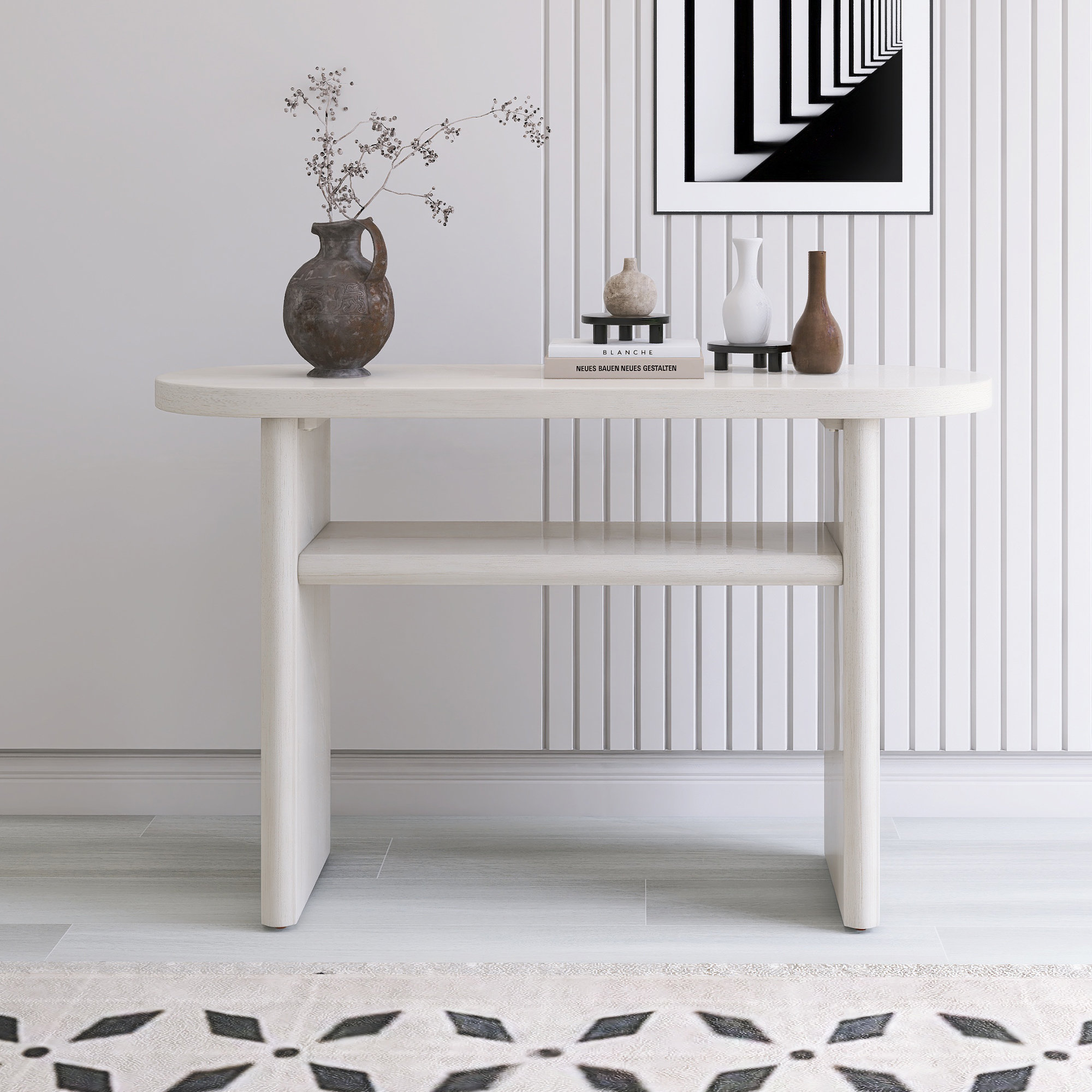 Latitude Run® Minimalist Console Table With Rounded Edges And Sturdy ...