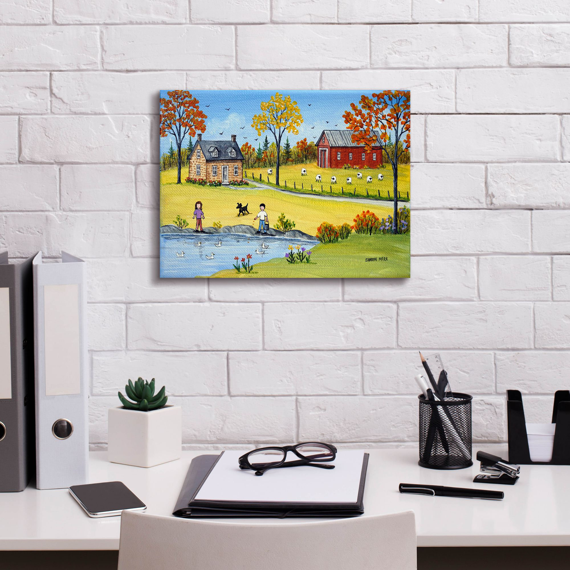 Red Barrel Studio® Sheep And Ducks On Canvas by Sharon Mark Print | Wayfair