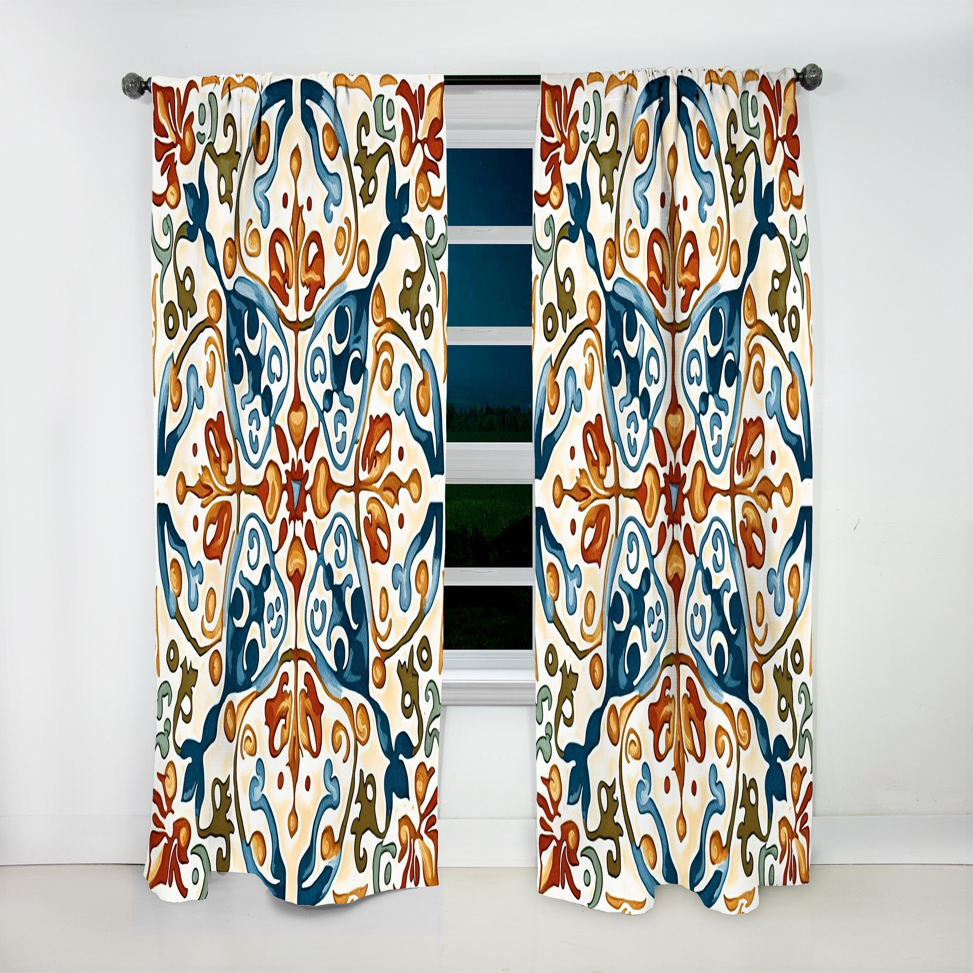Design Art Mediterranean Tiles In Retro Blue III - Abstract Velvet ...