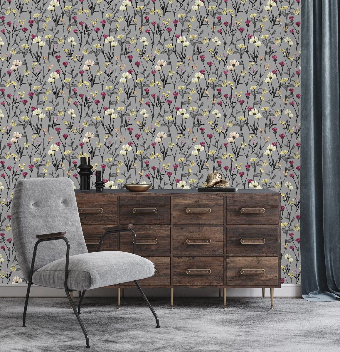 Red Barrel Studio Kerisha Peel & Stick Floral Wallpaper - Wayfair Canada
