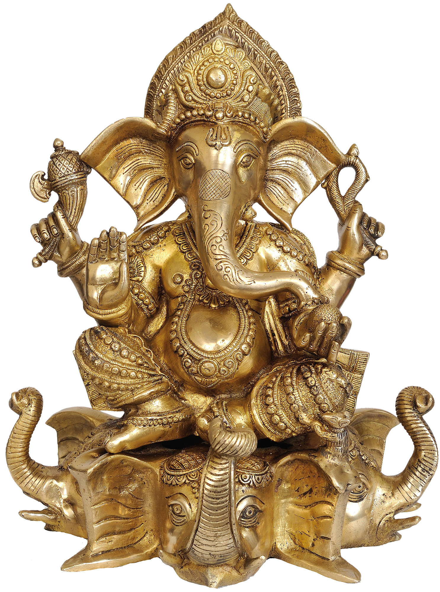 Exotic India Lord Ganesha assis sur une tête d'éléphant - Wayfair Canada