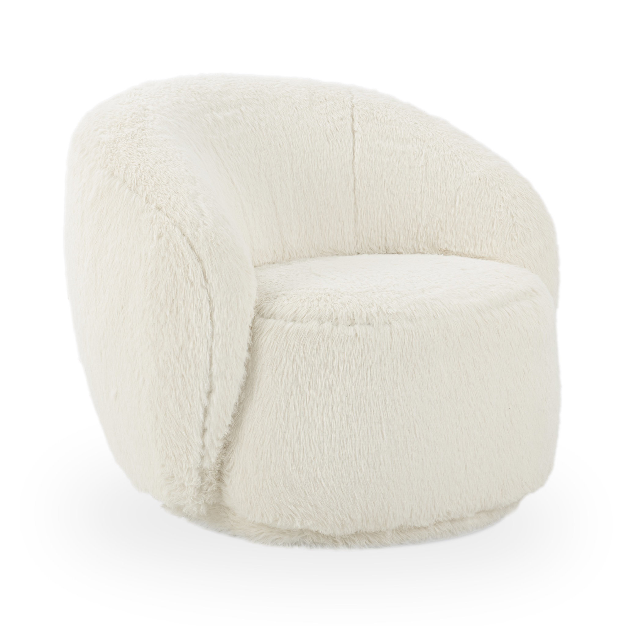 Classic Home Adley Upholstered Fabric Plush Swivel Chair | Wayfair