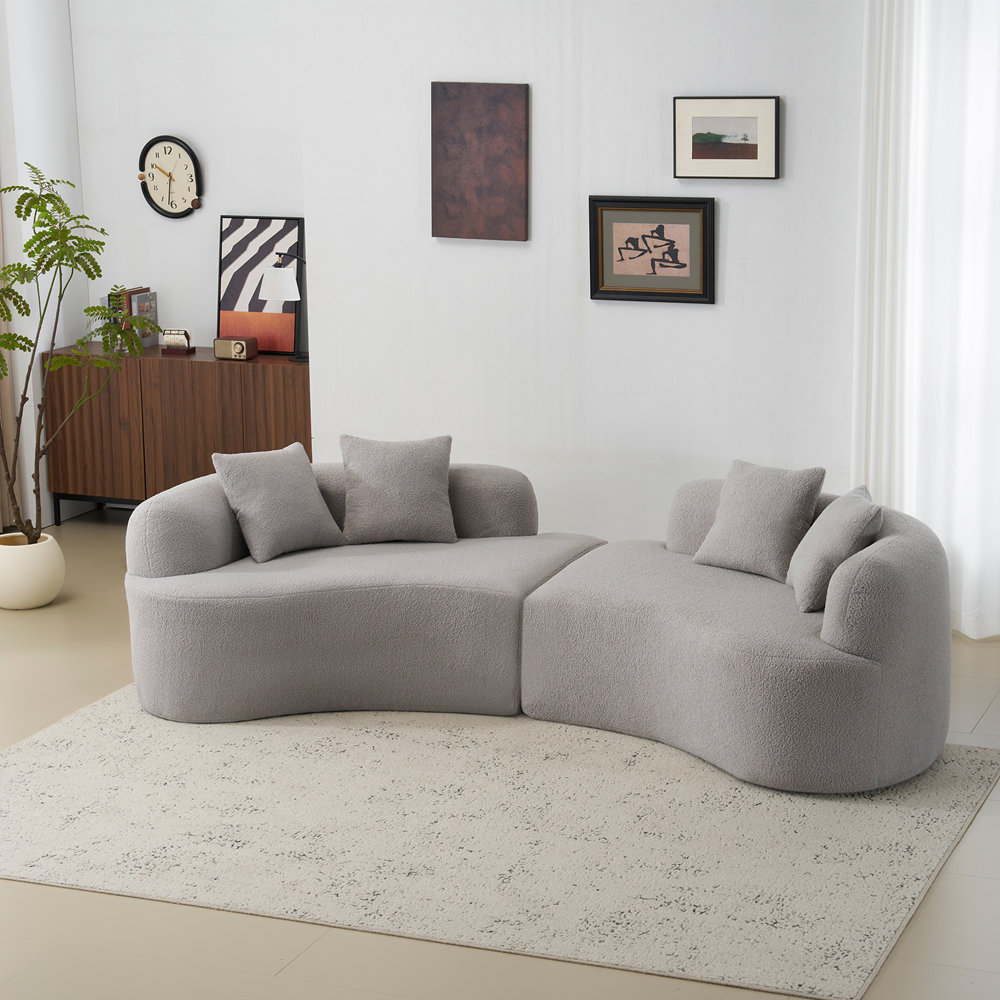 Brayden Studio® Curved Four Seater Full Compression Sponge Sofa | Wayfair