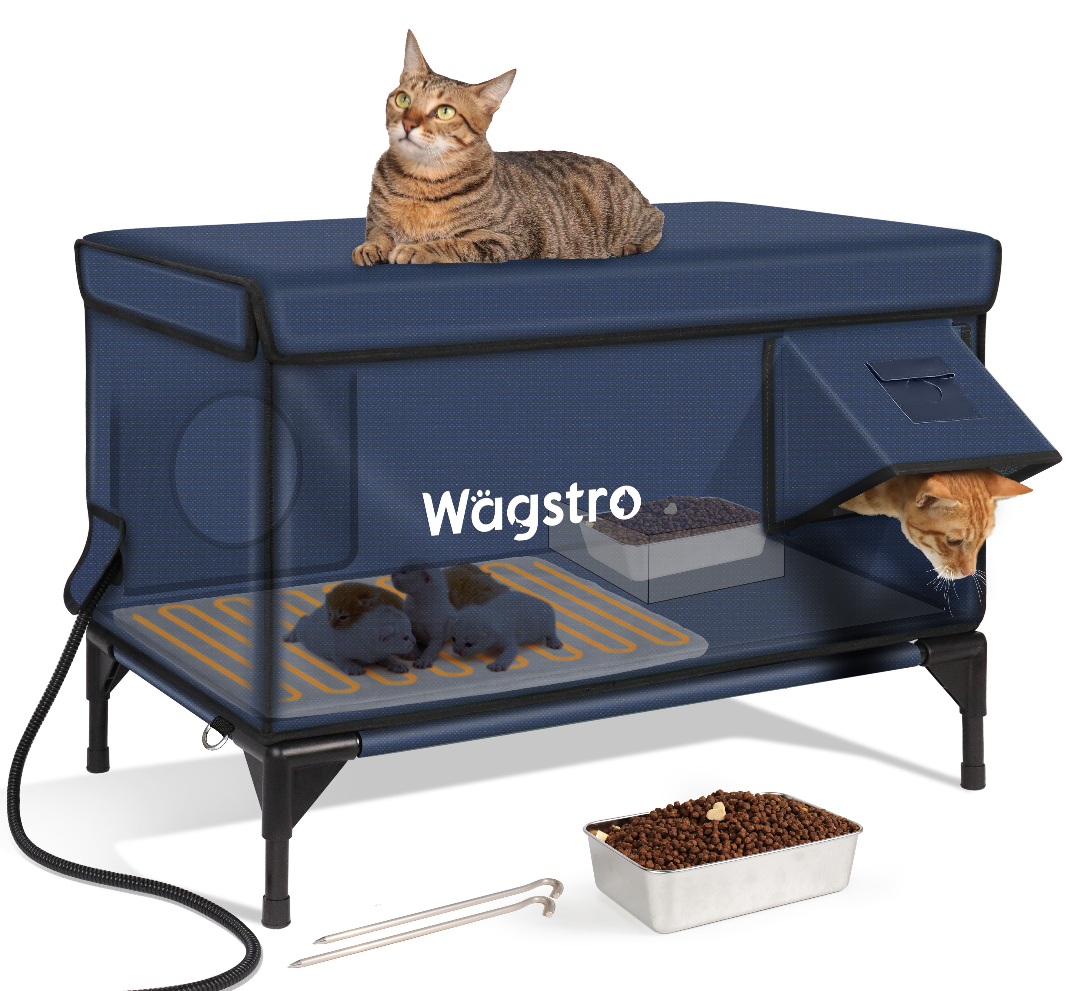 Latitude Run® Heated Flagship Outdoor Heated Cat Shelter With Insulated ...