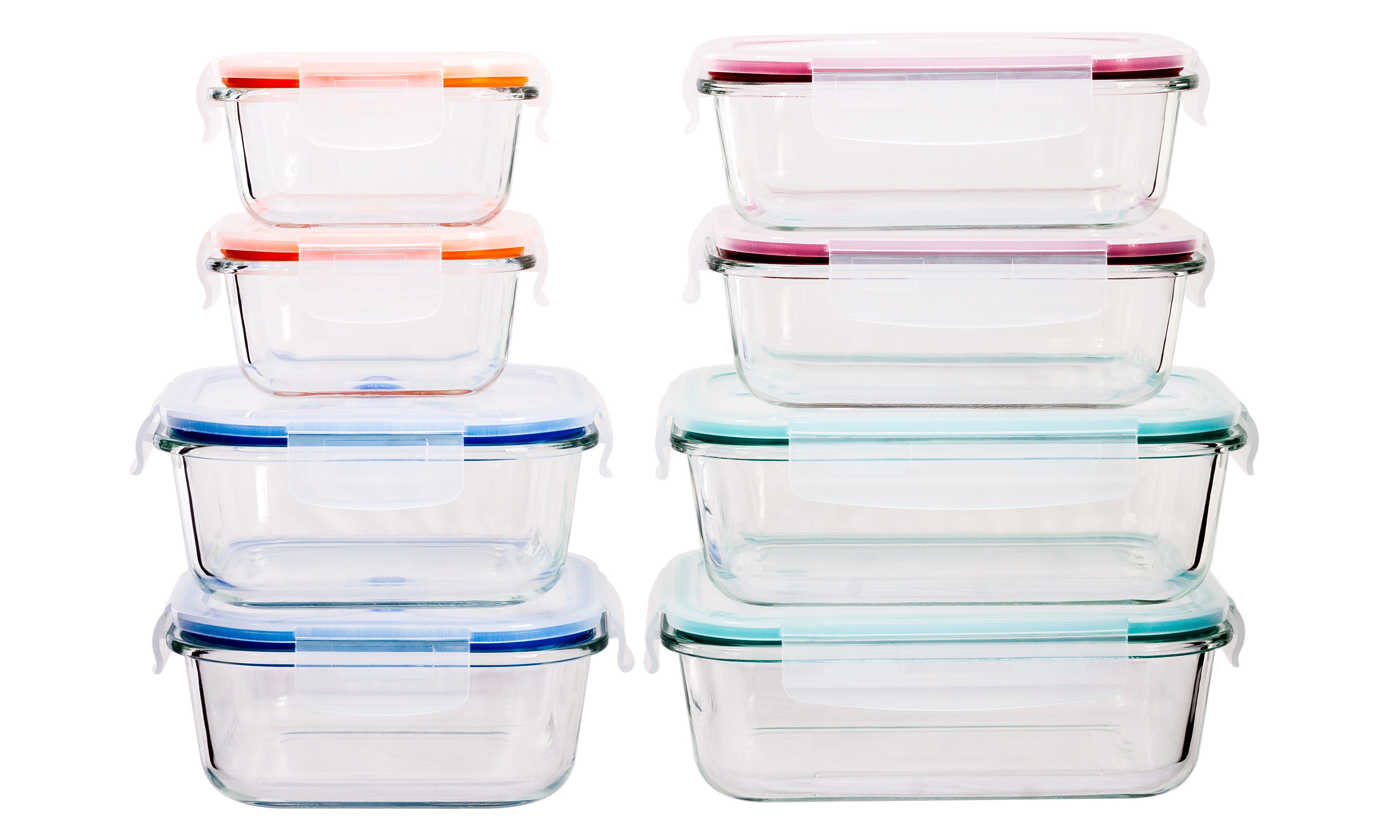 Rebrilliant Ebbert Glass Meal Prep 8 Container Food Storage Set ...