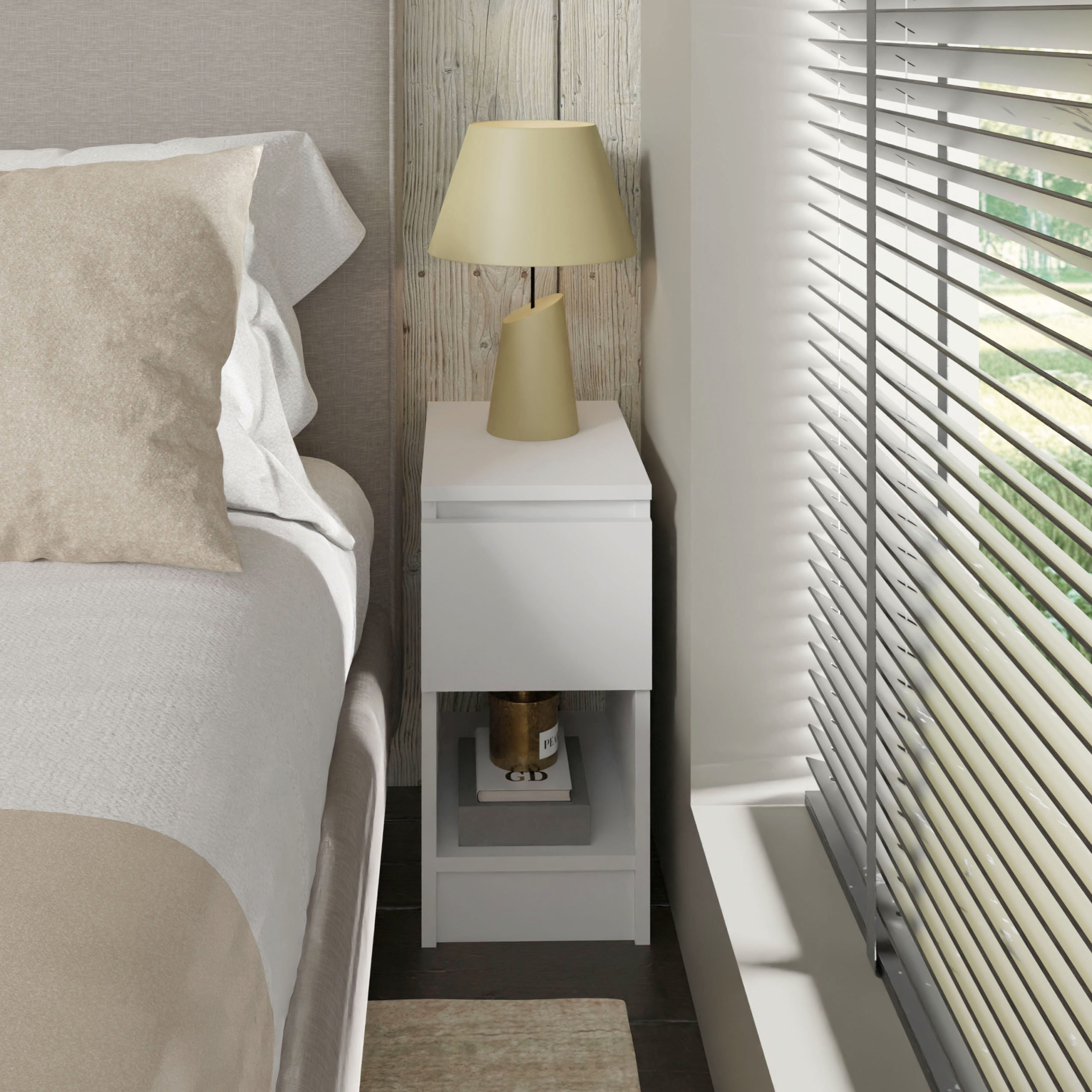17 Stories Bedside table MAJA S1 25 cm white matt | Wayfair.co.uk