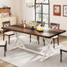 August Grove® Dariusz Farmhouse Dining Table, Kitchen Rectangular Large ...