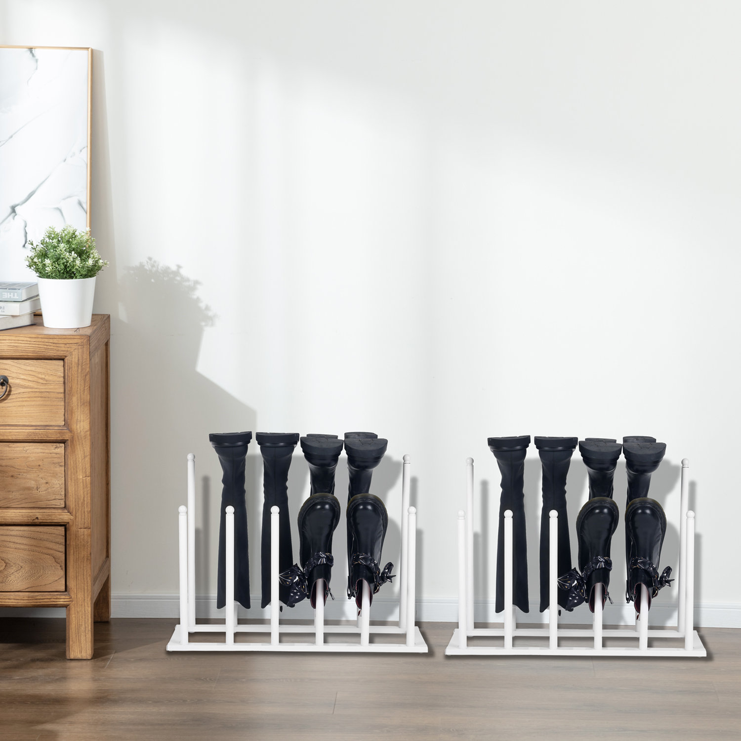 Winston Porter 2 Piece 12 Boot Shoe Storage Rack Stand & Reviews | Wayfair