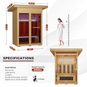 MEISSALIVVE Infrared Sauna, Full-spectrum Infrared Outdoor Saunas For ...