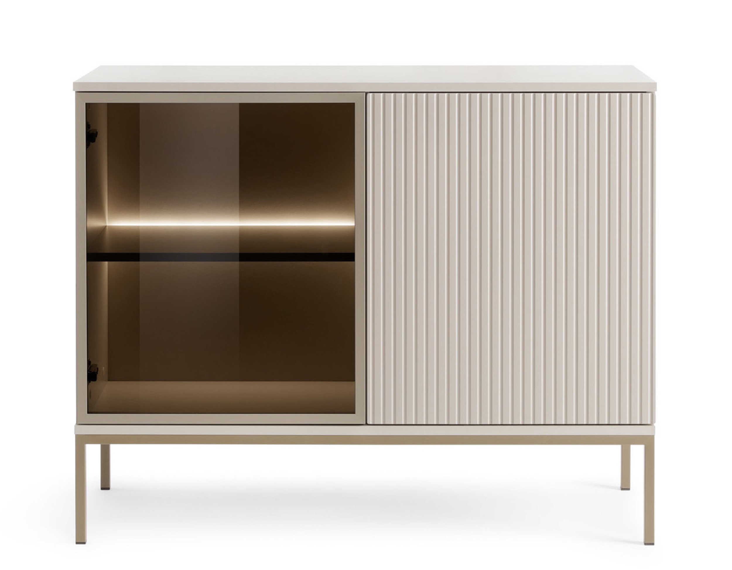 Metro Lane Demick 104 cm Cashmere Two-Door Chest with LED | Wayfair.ie
