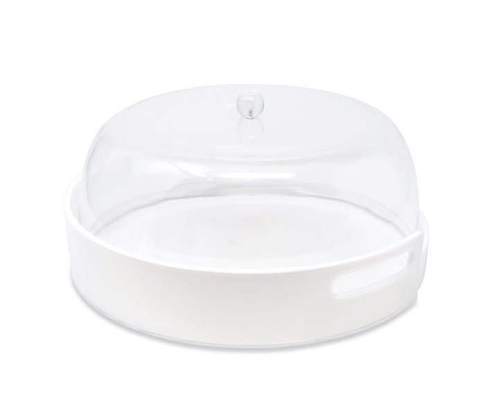 Latitude Run® Acrylic Cake Dome with White Base, 13"D | Wayfair
