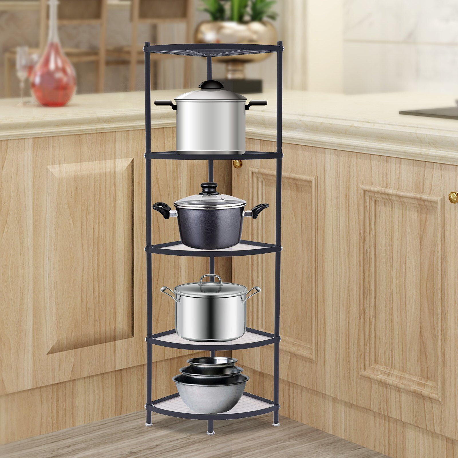 CNCEST Metal Handcrafted Rectangle Free Standing Pot Rack | Wayfair