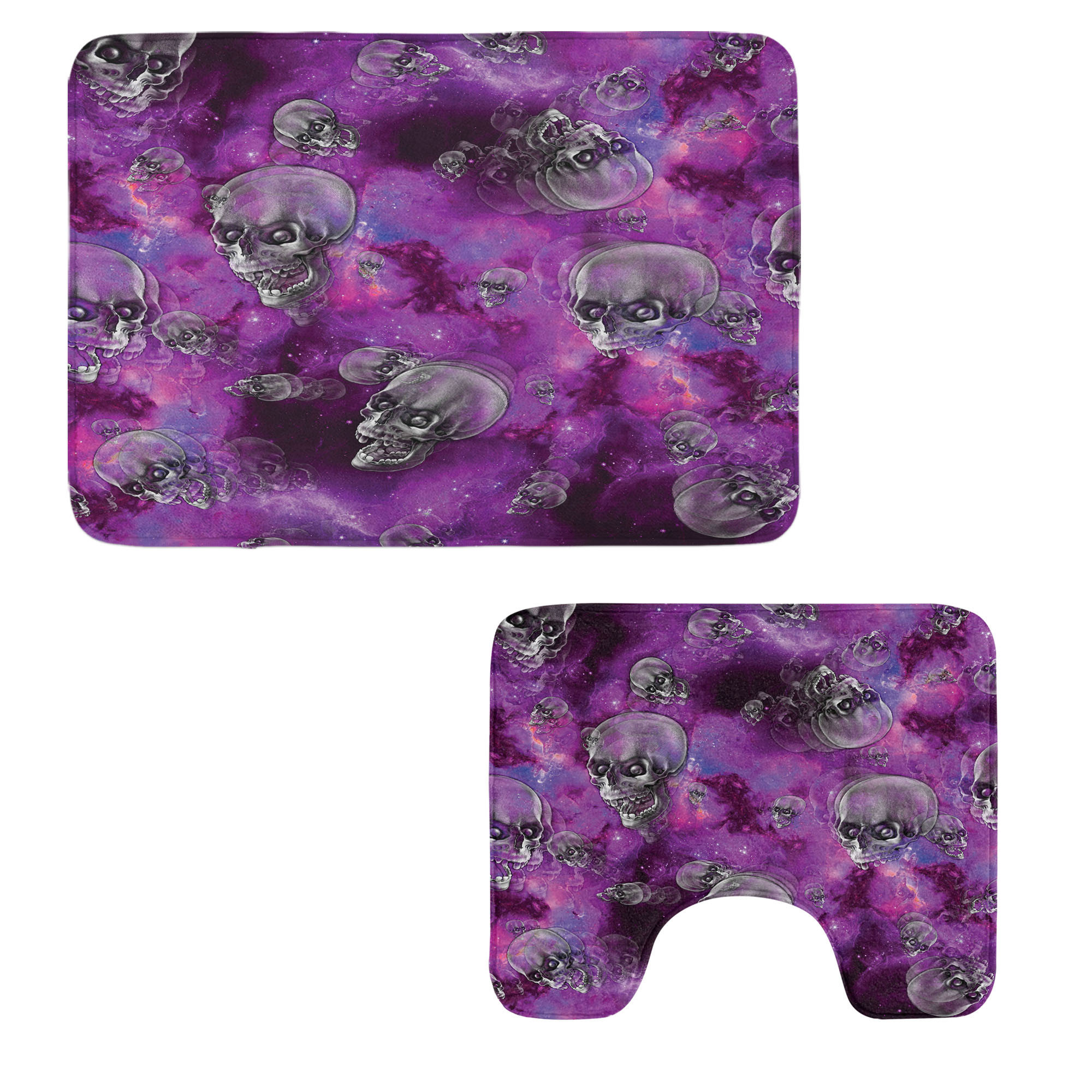 East Urban Home Skull Bathroom Rug Set 2 Pieces Rectangle & Contour ...