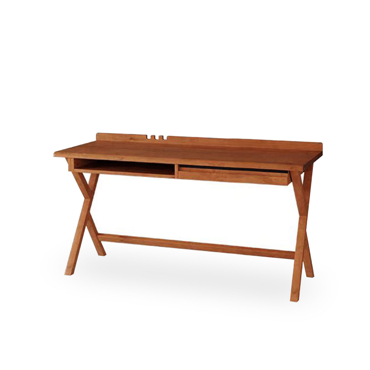 Wildon Home® Cherry Wood Color Rectangular Solid Wood desk | Wayfair