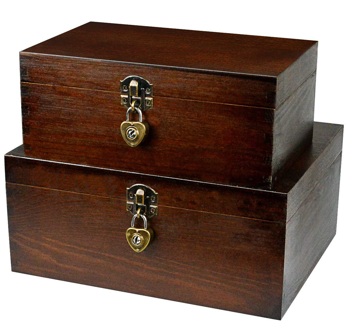 Red Barrel Studio® Wood Keepsake Boxes With Lock And Keys Handcrafted ...
