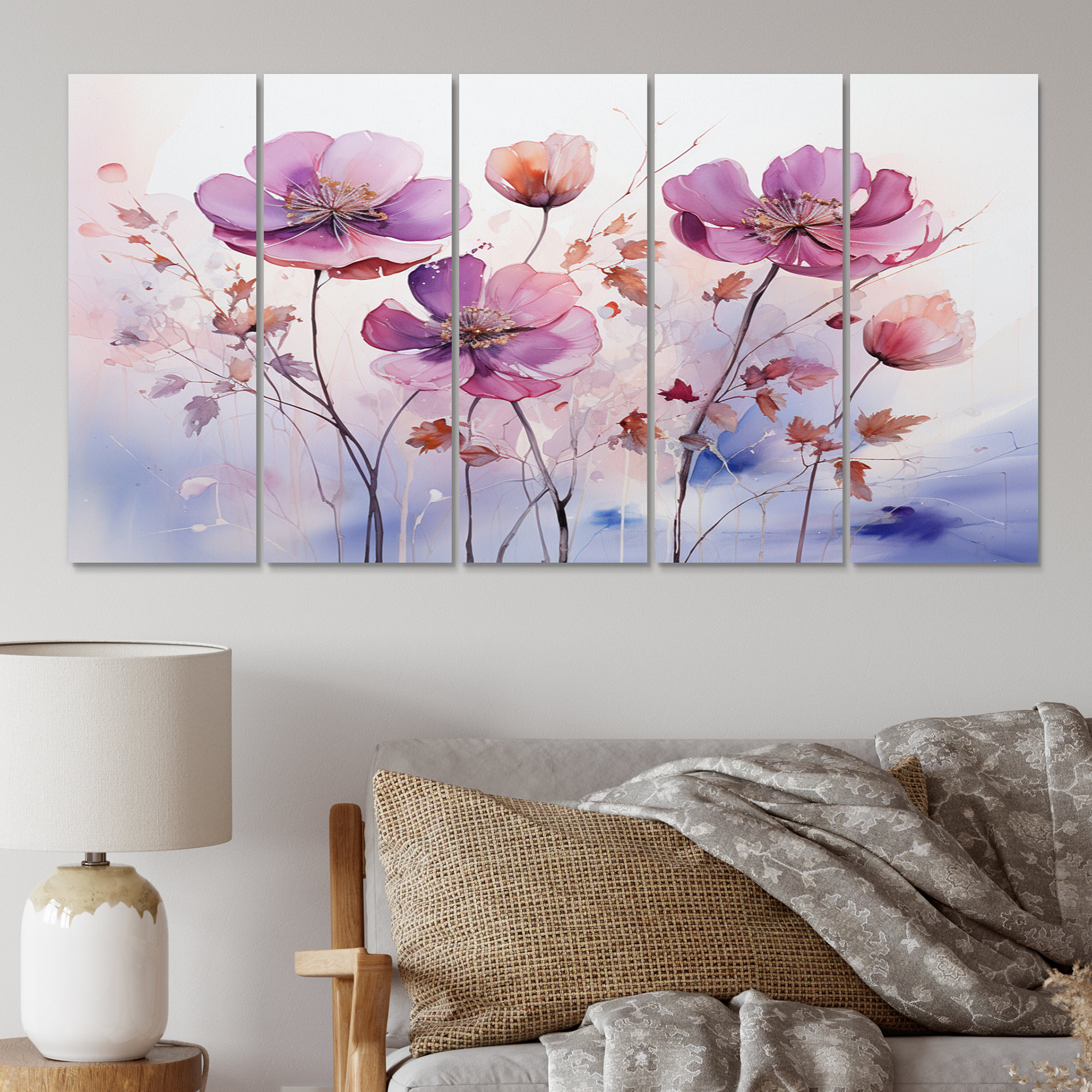 Design Art Purple Ethereal Blooms I - Abstract Botanicals Wall Art ...