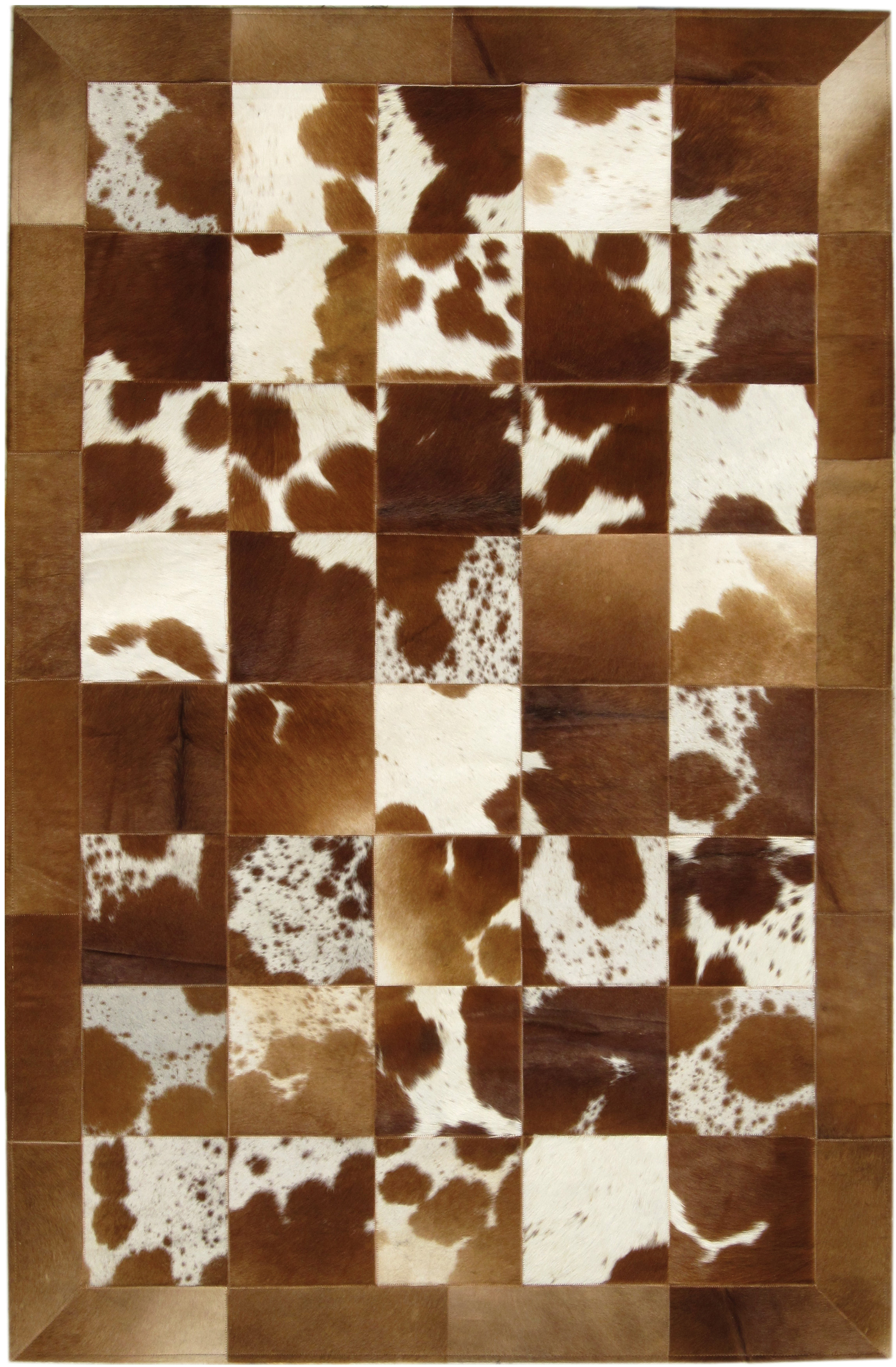 Madisons Inc Patchwork Handmade Cowhide Natural Brown Area Rug | Wayfair