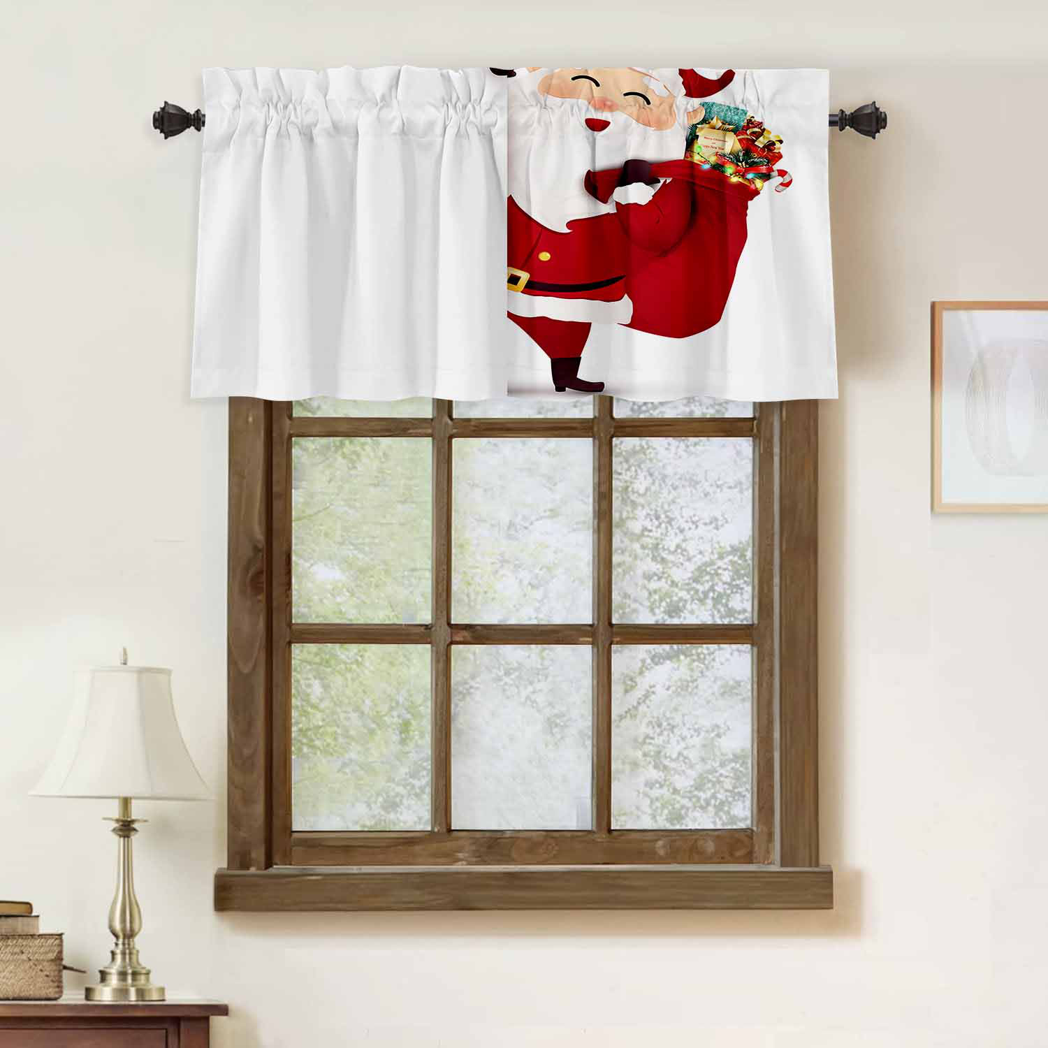 The Holiday Aisle® Red 52"W Happy Smiling Santa Claus Standing Window ...