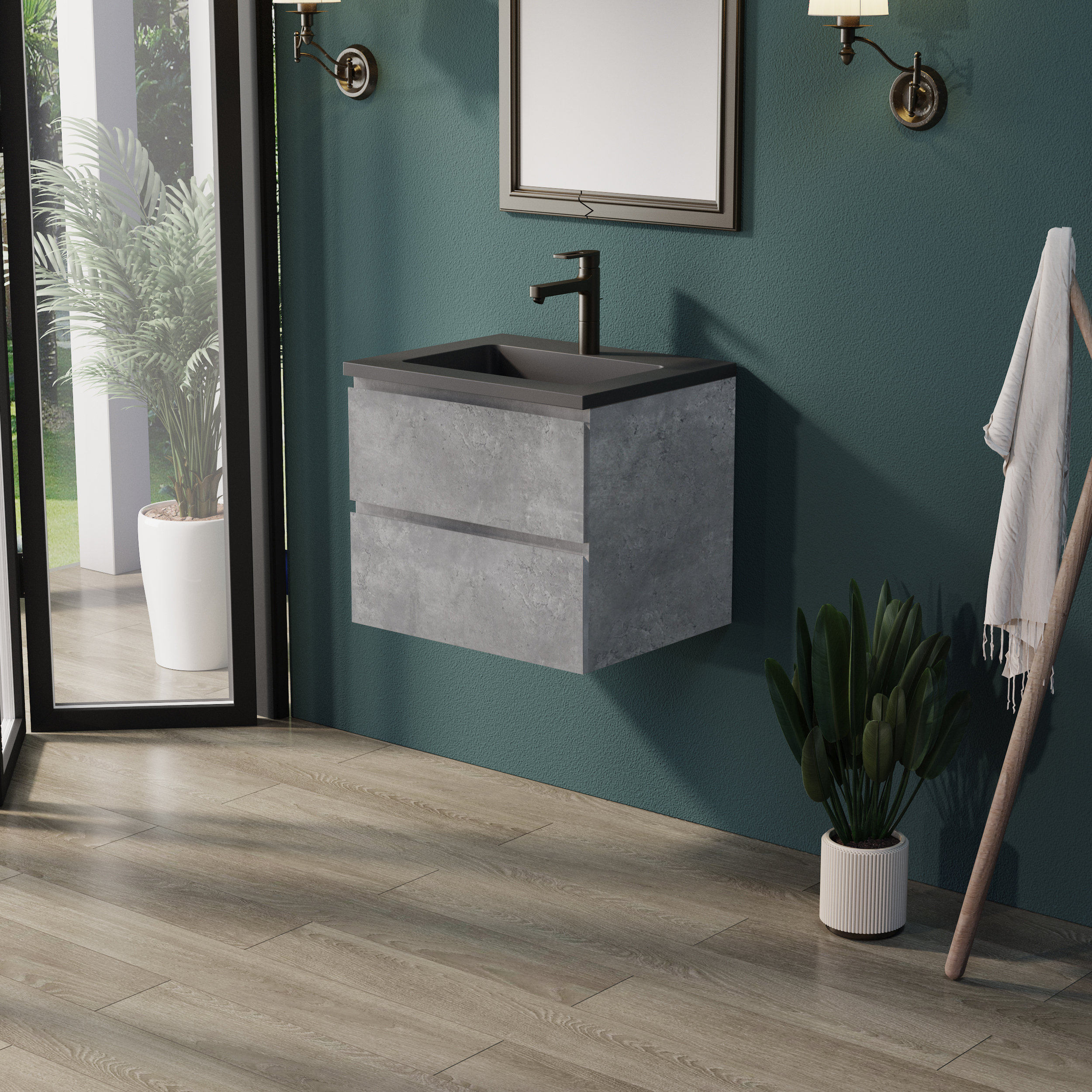Ebern Designs Meuble-lavabo simple 23,31 avec comptoir - Wayfair Canada