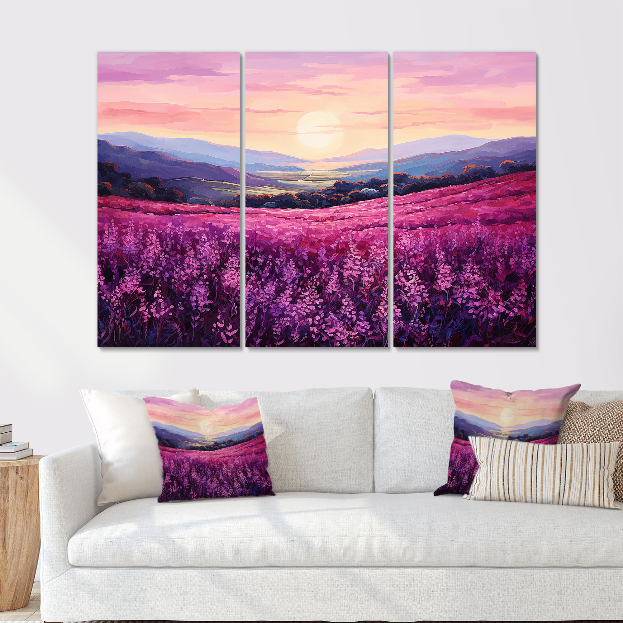 Red Barrel Studio® Bloomed Flower Horizons At Sunset I - Flower Canvas ...