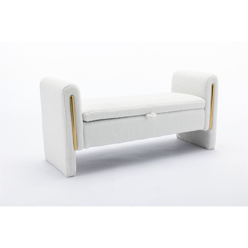 STYLISH Boucle Upholstered Storage Bench | Wayfair