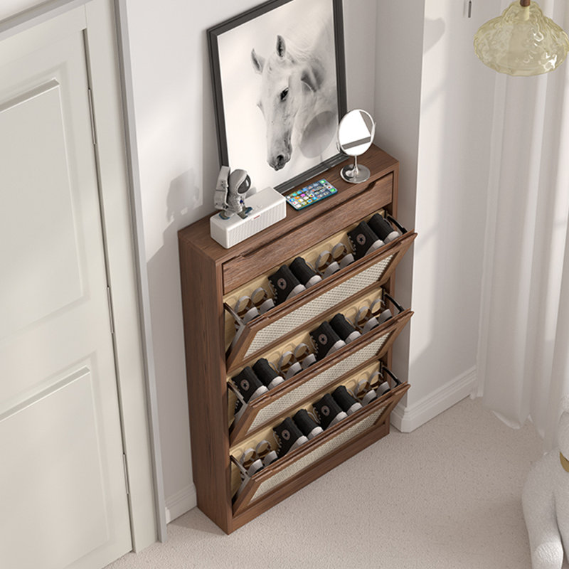 Bayou Breeze Walnut Solid wood Shoe Storage | Wayfair