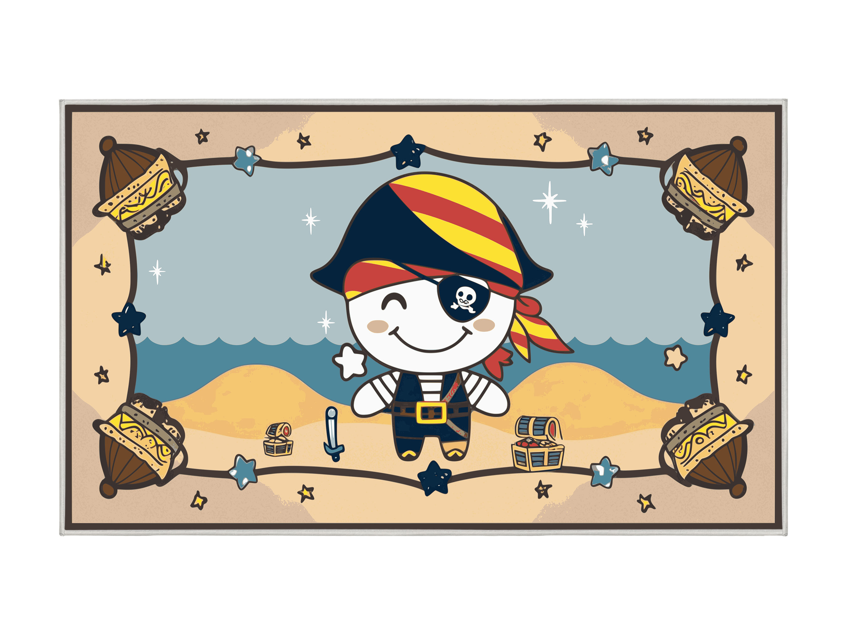 Sunside Sails Pirates Ocean Kids Rug | Wayfair