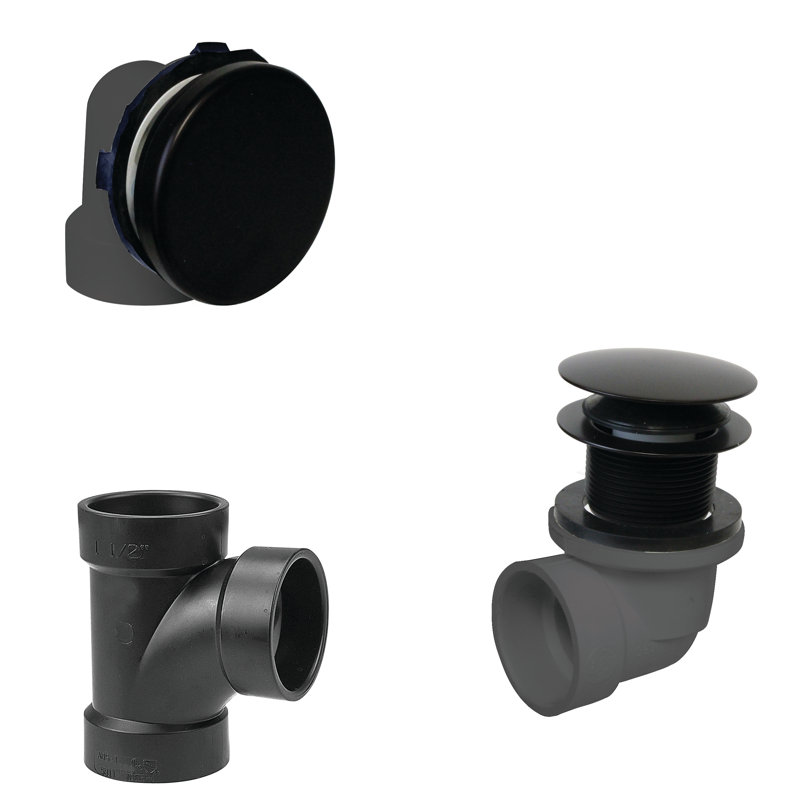 Westbrass 1-1/2" Sch. 40 ABS Tip-Toe Drain Plumber's Pack with No-Hole ...