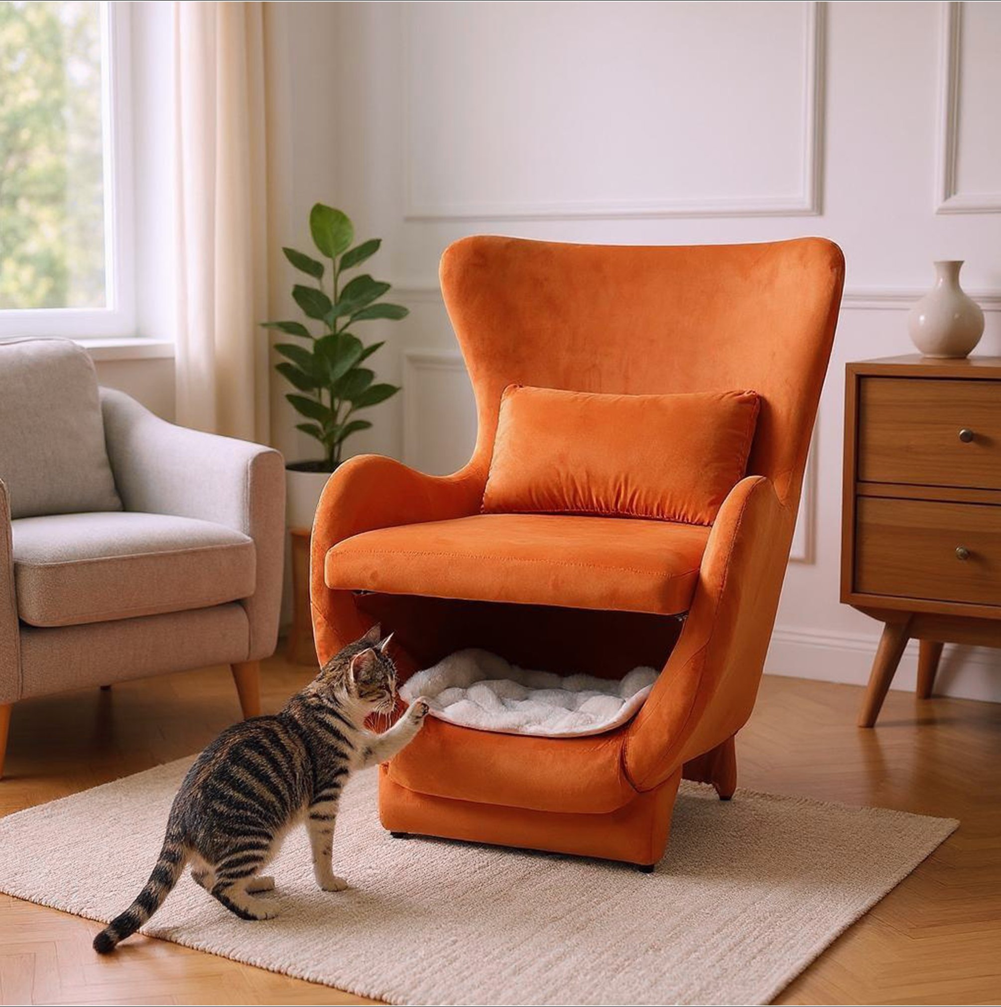 George Oliver Furniture Style 2 In 1 Pet Friendly Modern Velvet Lounge ...