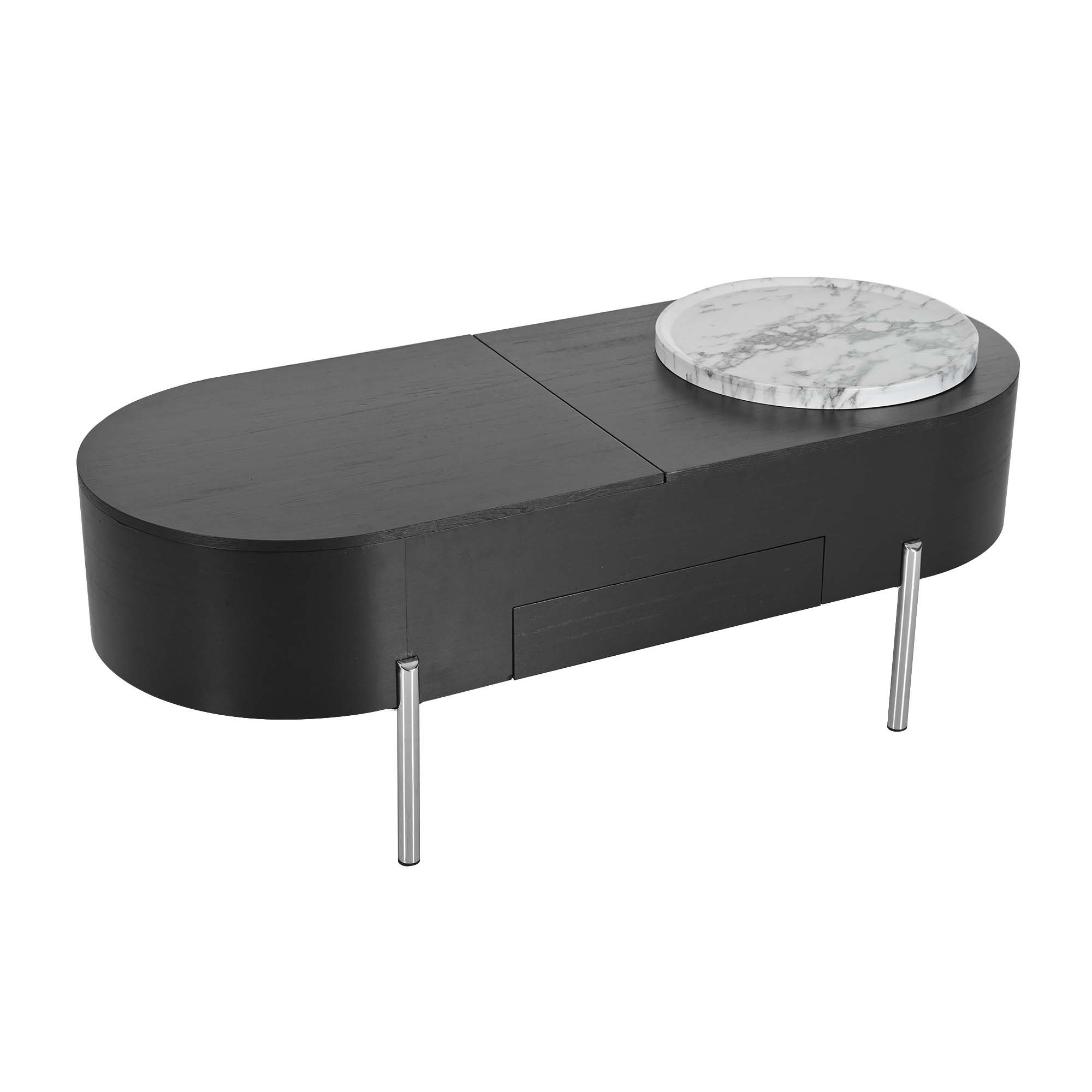Ivy Bronx 47.2''Lift Top Coffee Table With 360-Degree Marble-Patterned ...