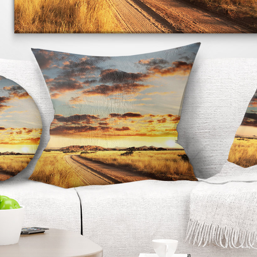 Design Art Cloudy African Prairie with Pathway - Landscape Printed ...