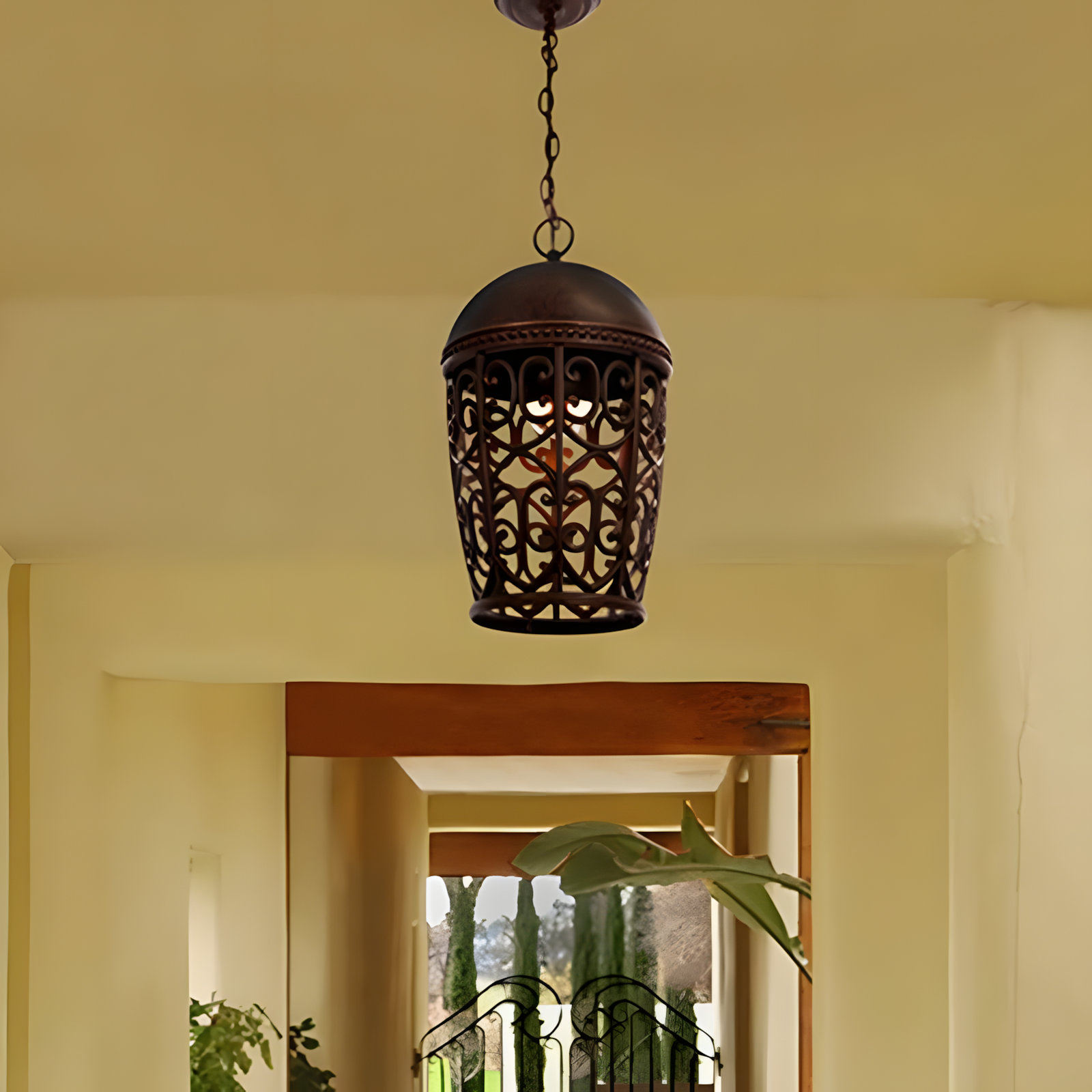 Fleur De Lis Living Traditional Hanging Lantern With Dark Sky ...