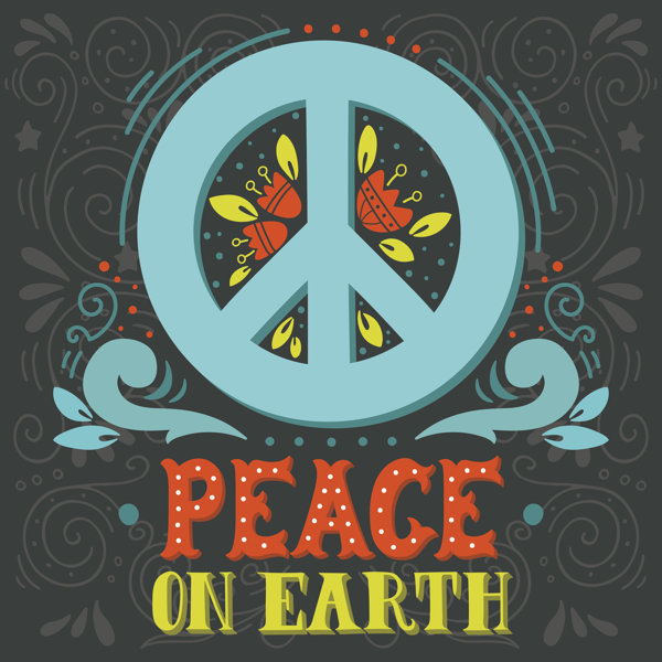 Happy Larry Peace Sign With Hand Lettering And Art | Wayfair.co.uk