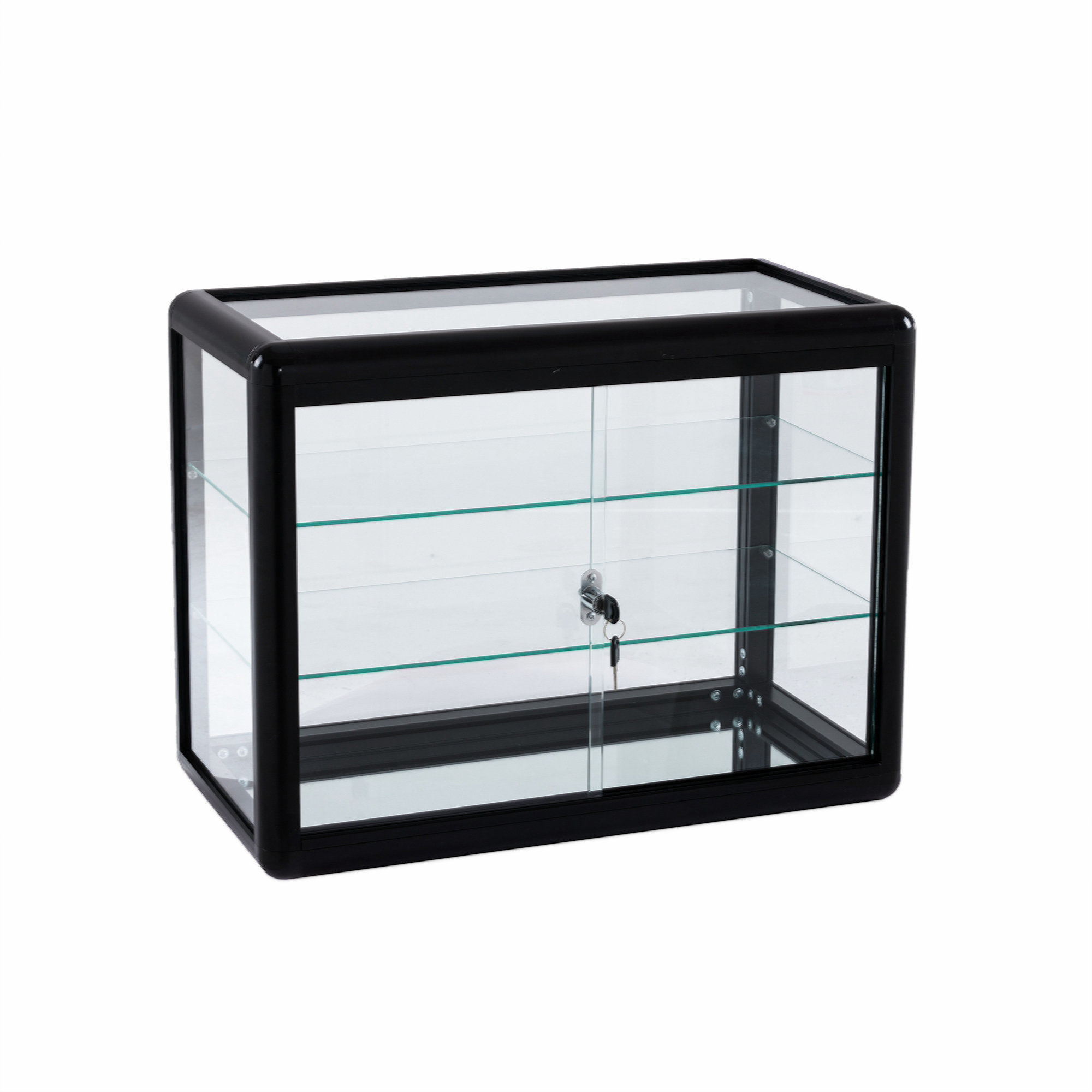 Latitude Run® Tempered Glass Counter Top Display Showcase With Sliding ...