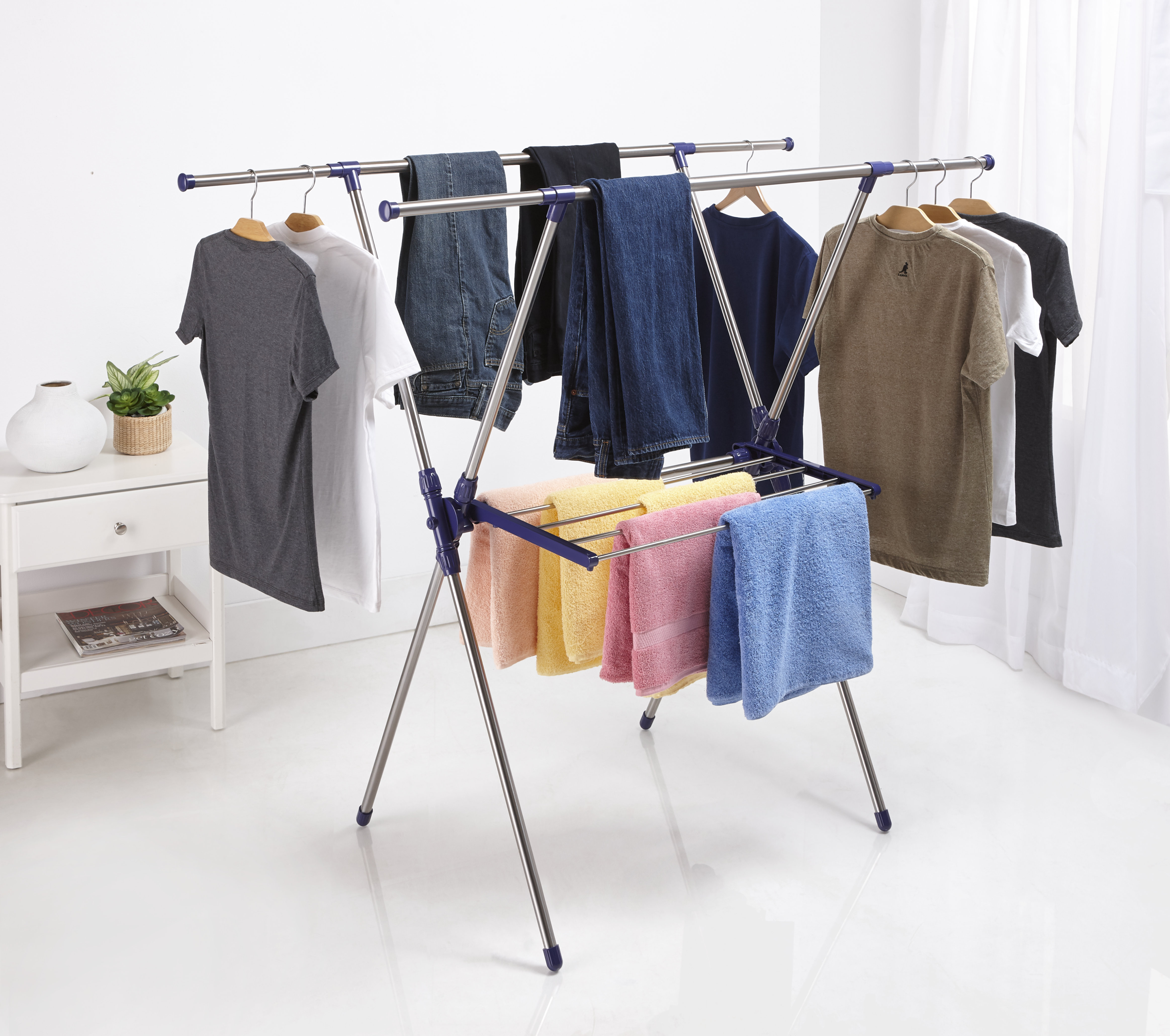 Rebrilliant Heavy Duty Stainless Steel Folding Standard Drying Rack ...