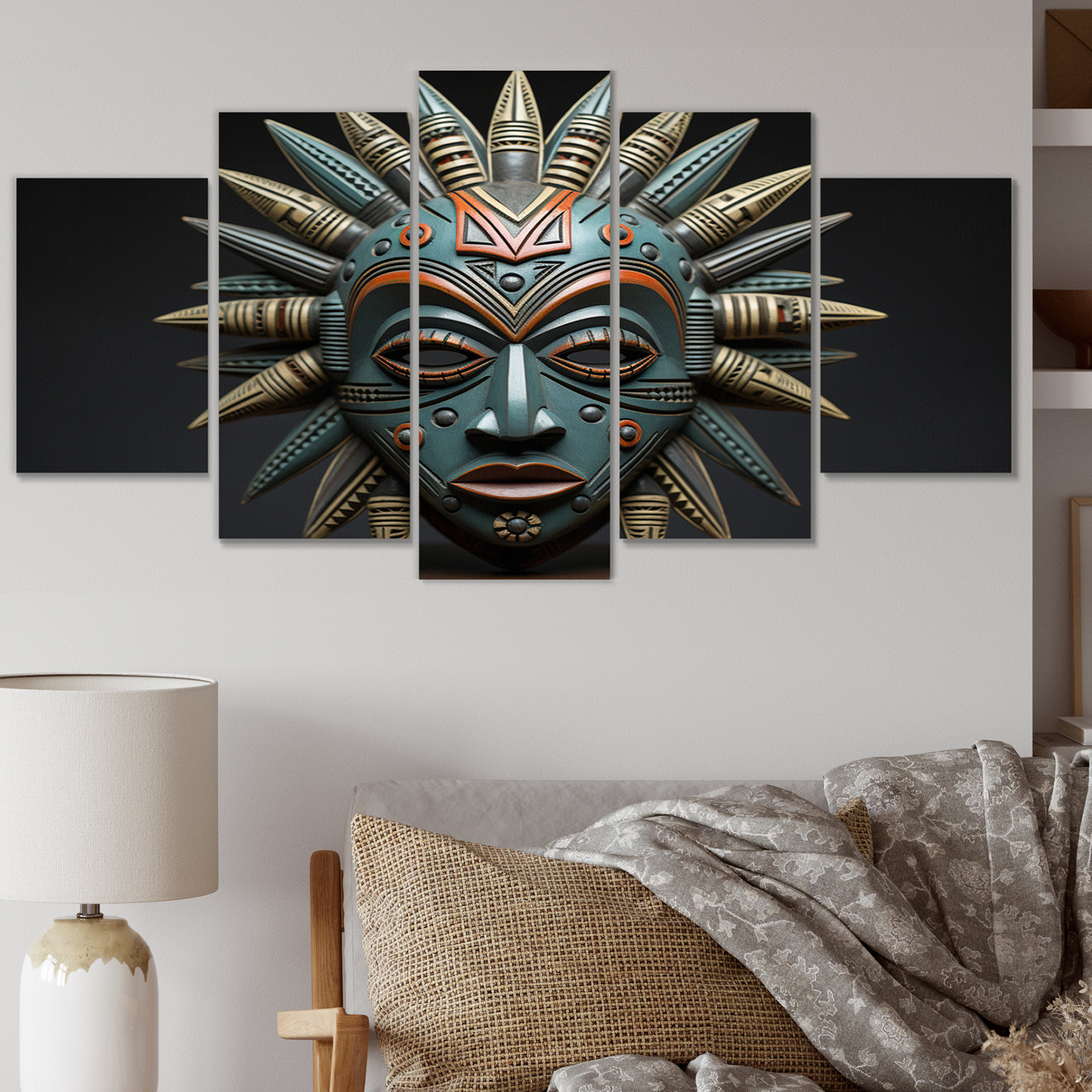DesignArt African Tribal Luba Mask - African Tribal Metal Wall Decor ...