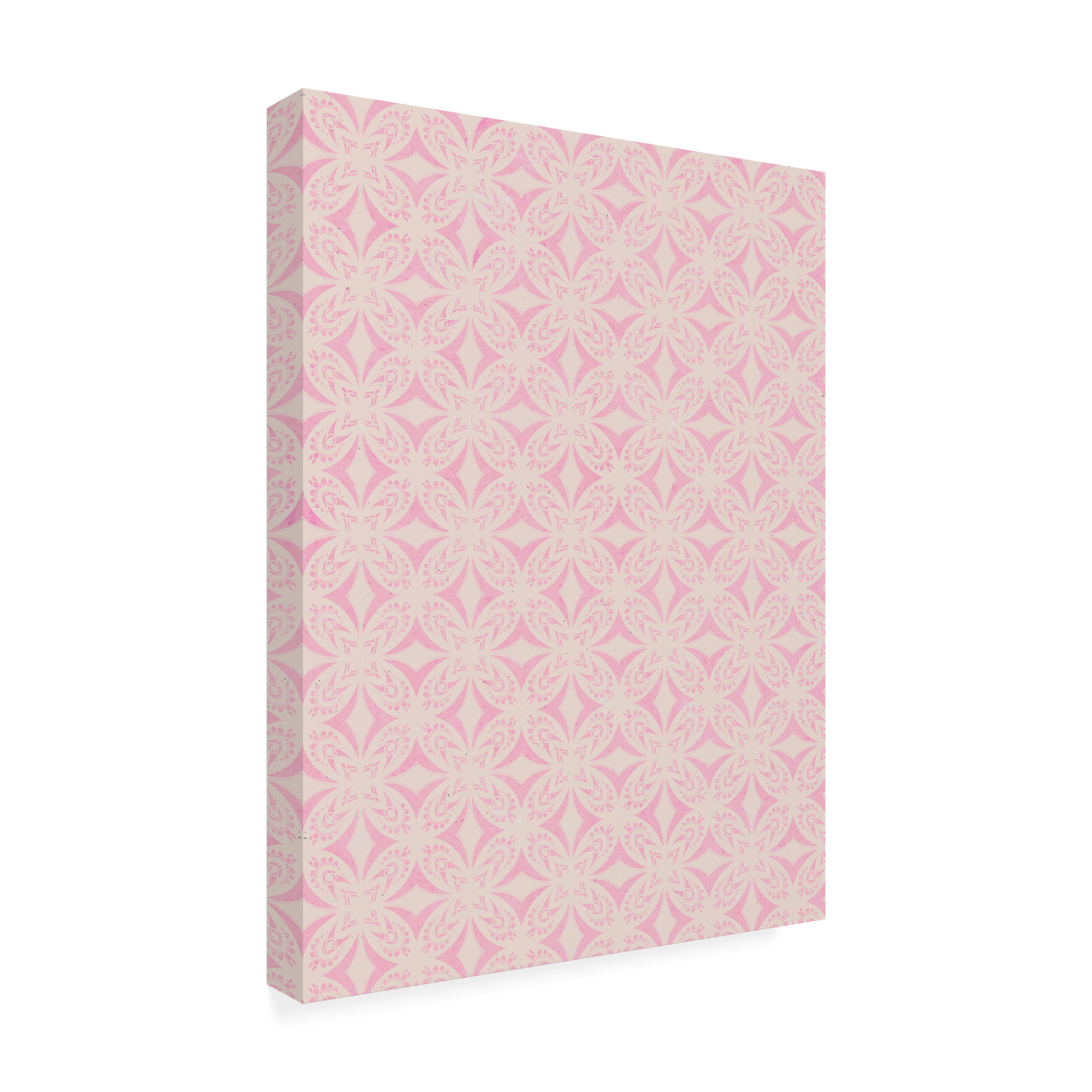 Winston Porter Heiselman Light Pink Tile Pattern On Canvas by Treechild ...