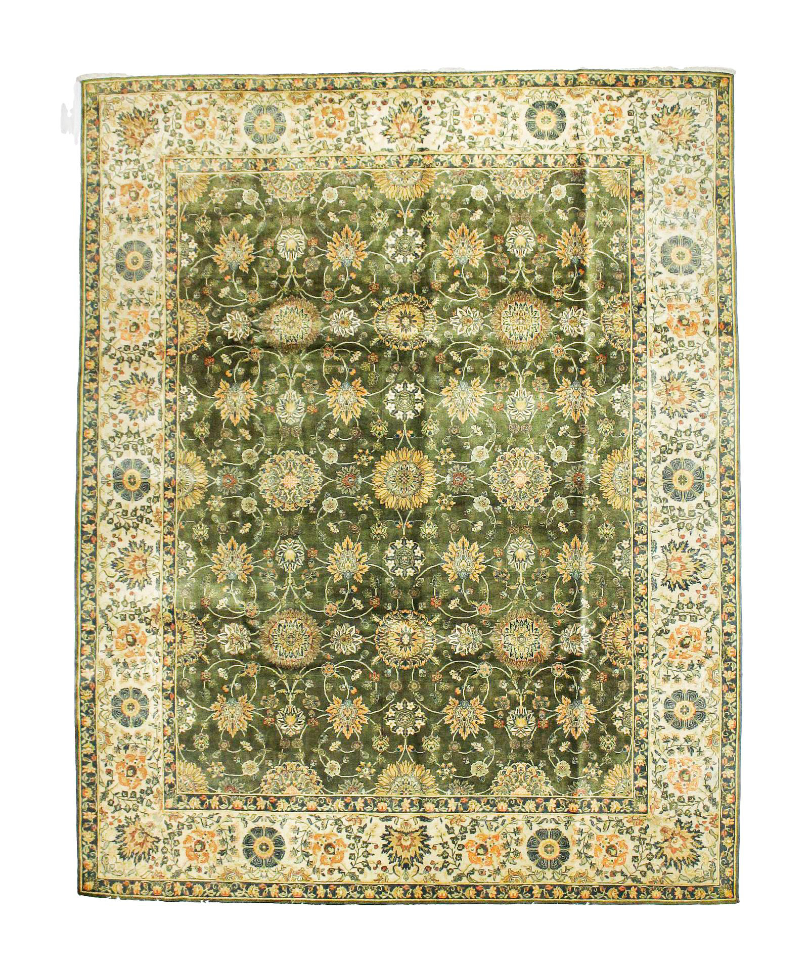 Home and Rugs One-of-a-Kind 7'10" x 9'10" 1990s Area Rug in Ivory/Green ...