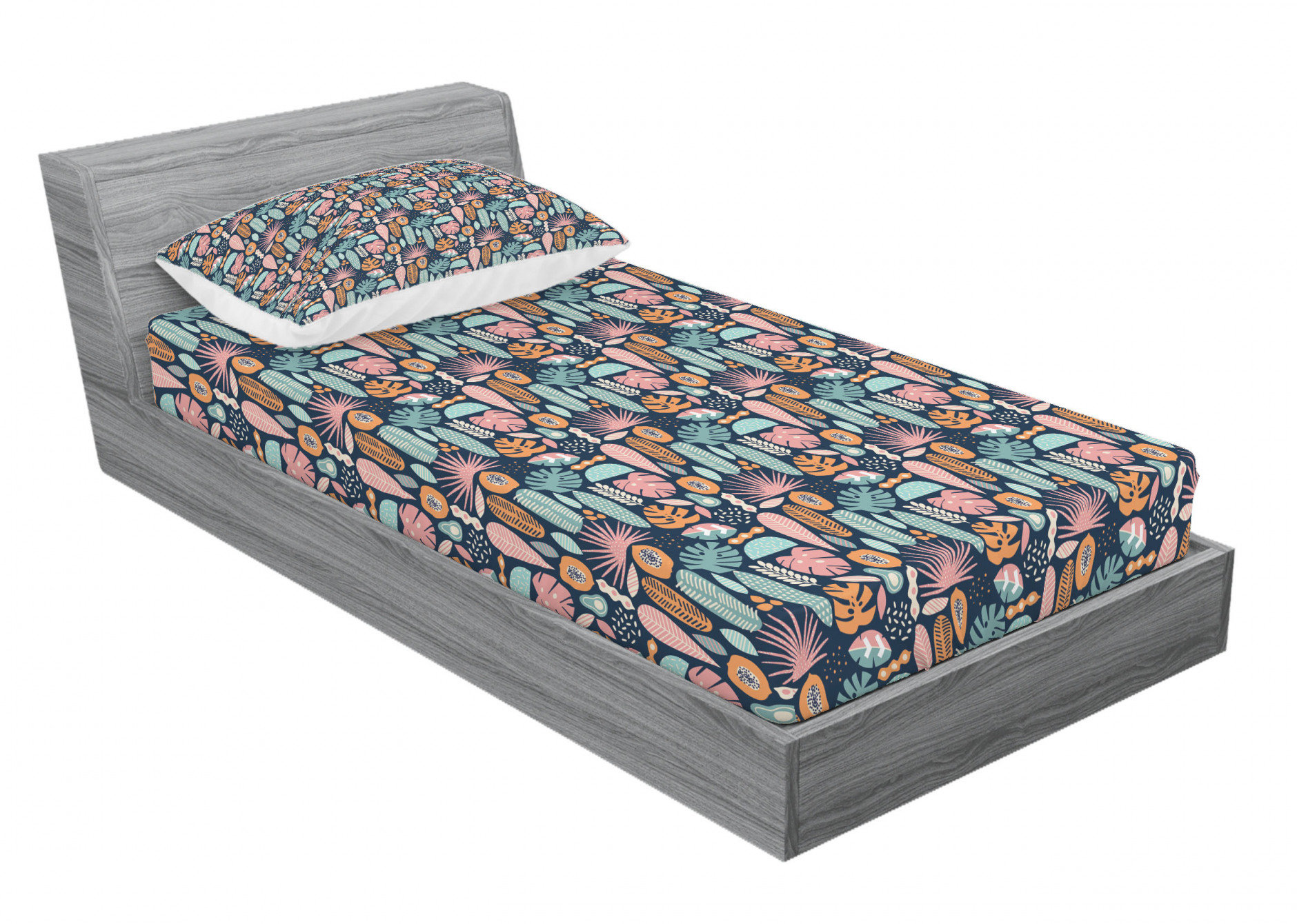 Ambesonne Tropical Floral Microfiber Fitted Sheet | Wayfair