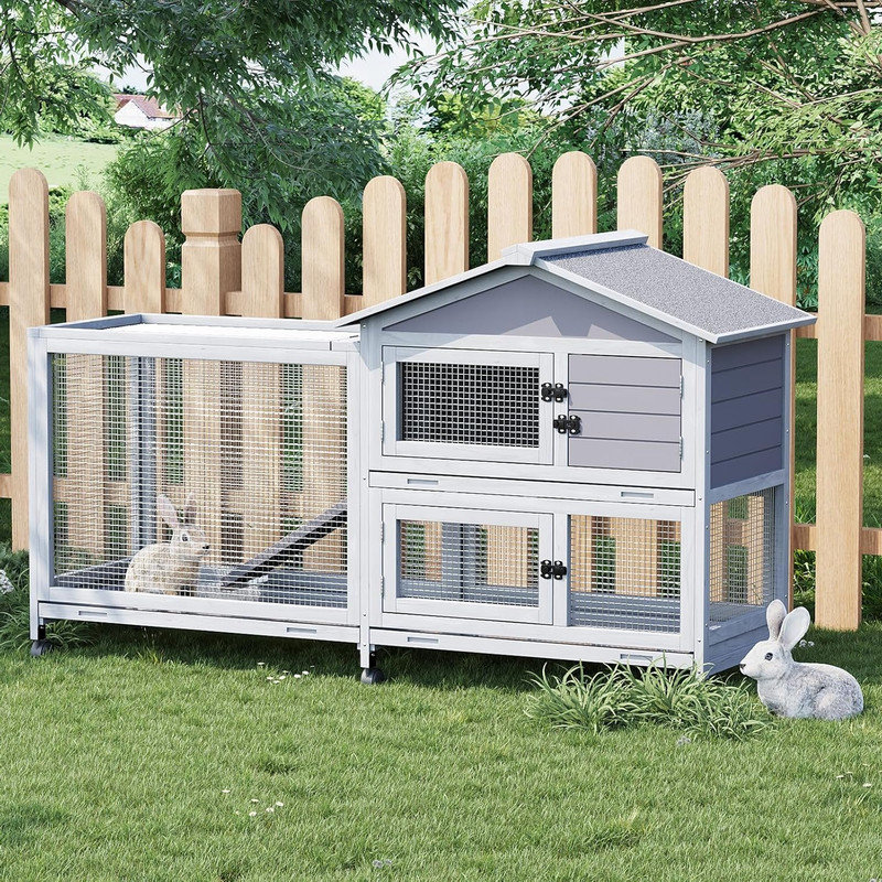 Tucker Murphy Pet™ 2-Tier Rabbit & Chicken House with Wheel ...