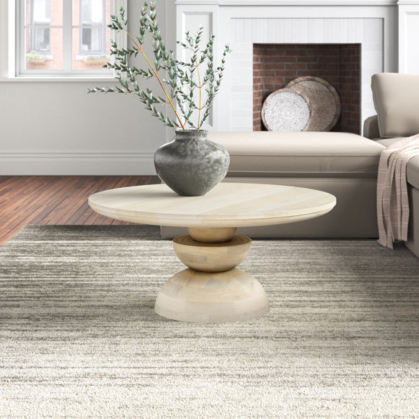 Joss & Main Erlian Solid Wood Pedestal Coffee Table & Reviews | Joss & Main