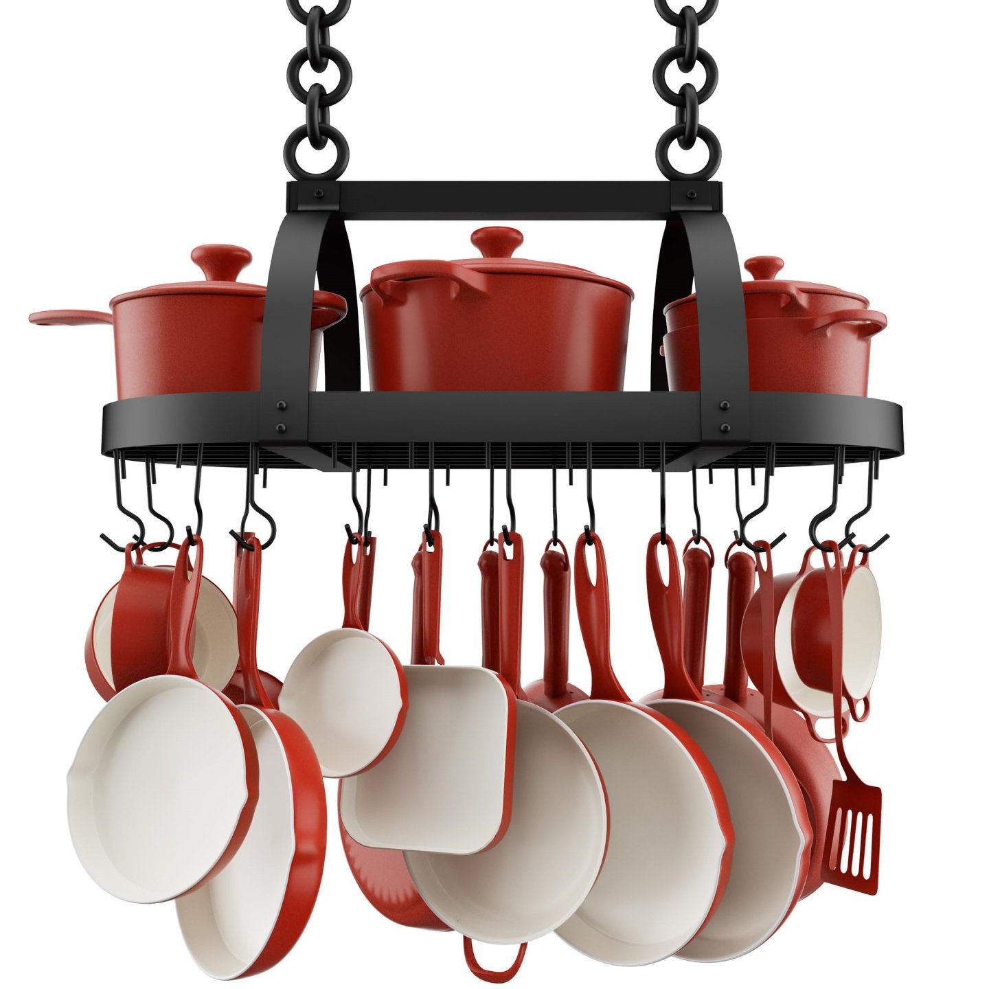 Prep & Savour Oval Ceiling Pot Rack for Kitchen | Wayfair
