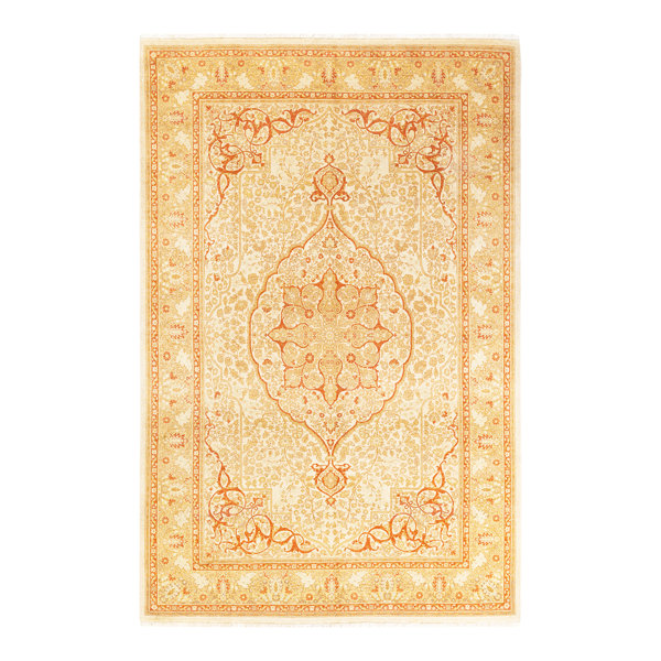 Solo Rugs One-of-a-Kind 6' 1" X 9' 3" 2000s Wool Area Rug Ivory | Wayfair