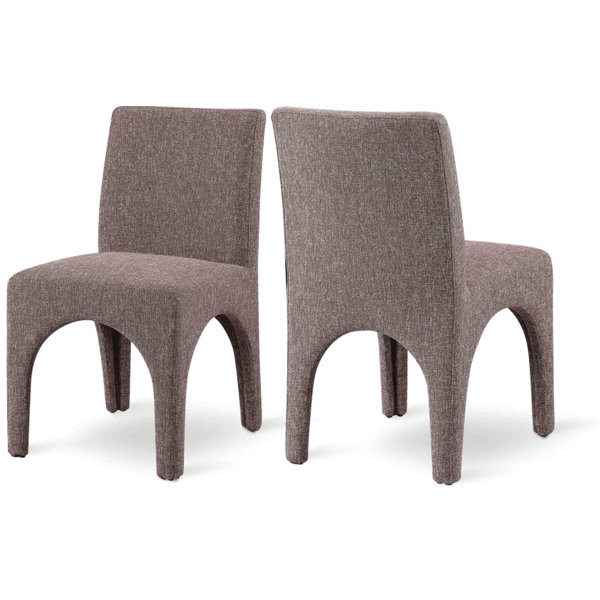 Wrought Studio Huegel Linen Textured Fabric Dining Chair | Wayfair