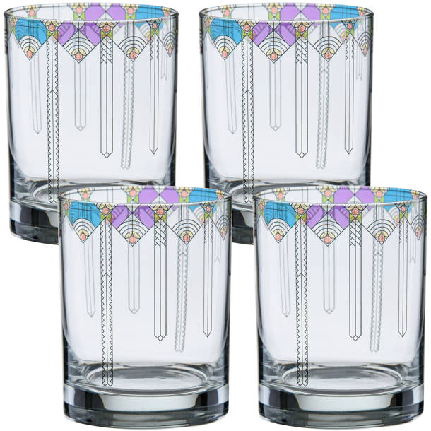 Frank Lloyd Wright 4 - Piece 14oz. Glass Whiskey Glass Glassware Set ...